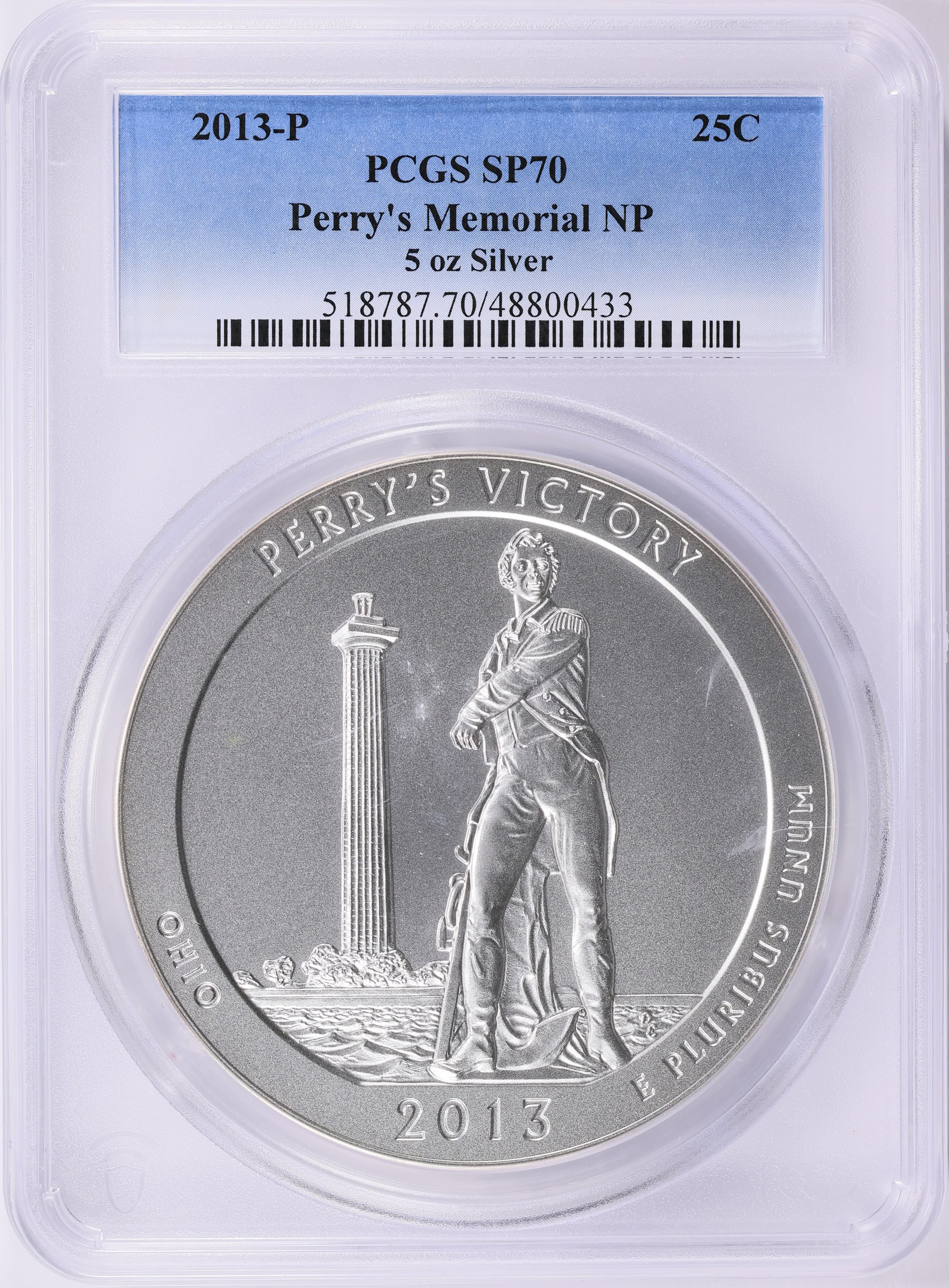 2013-P America the Beautiful 5 oz. Silver Quarter Perrys Memorial NP ...