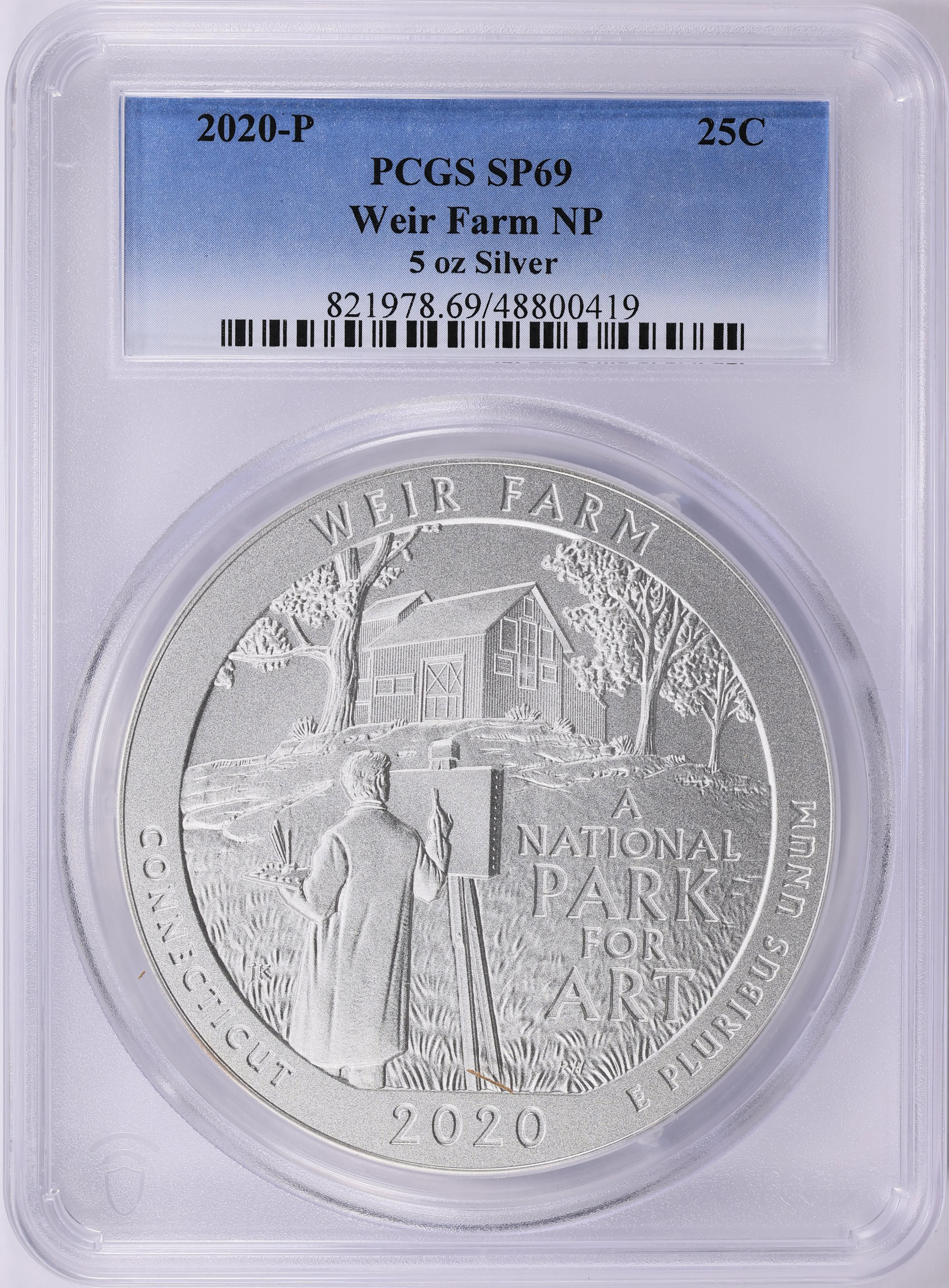 2020-P America the Beautiful 5 oz. Silver Quarter Weir Farm NP PCGS SP ...