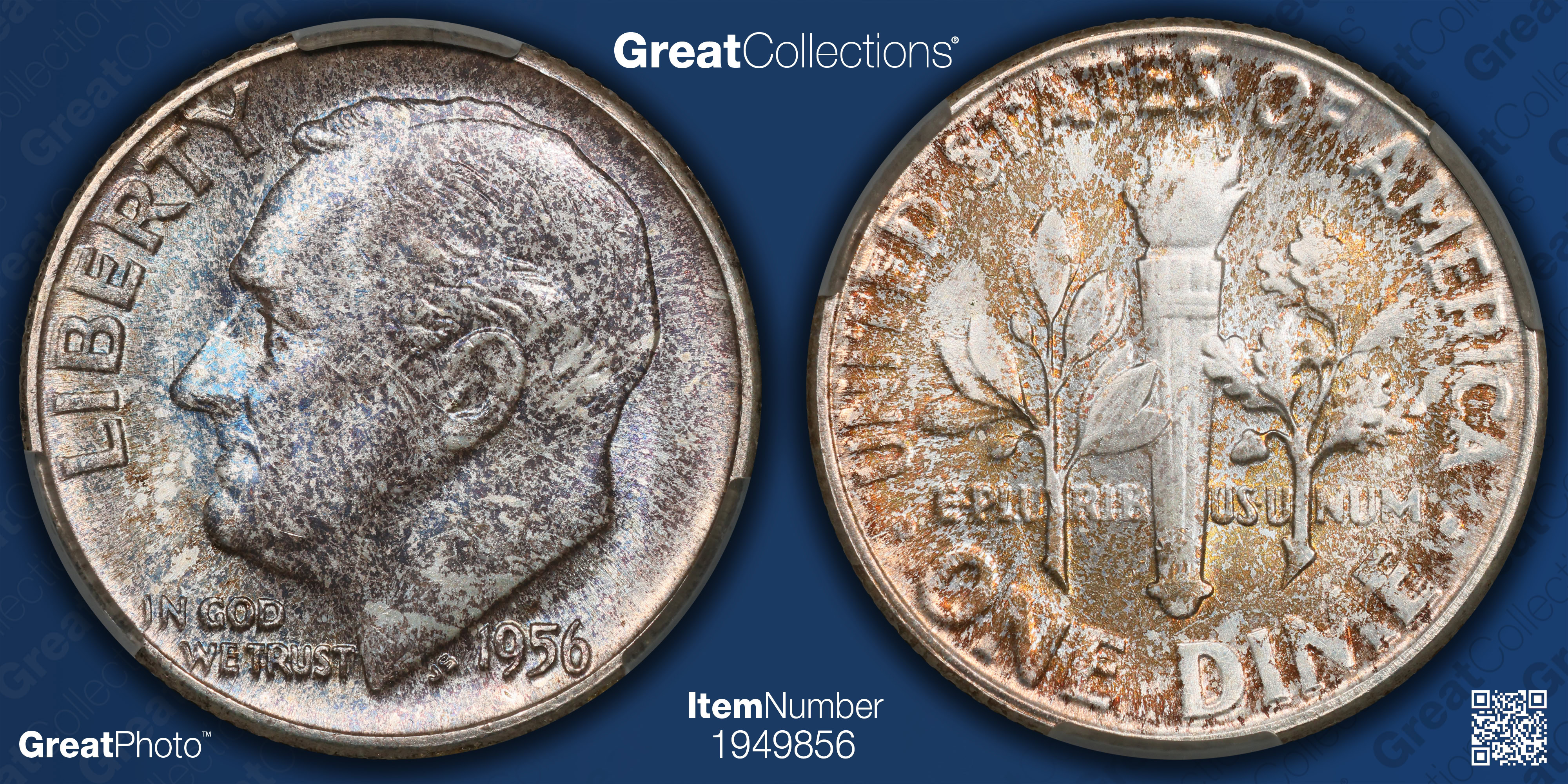 1956 Roosevelt Dime CACG MS-67 (Toned) (Item 1949856 ...