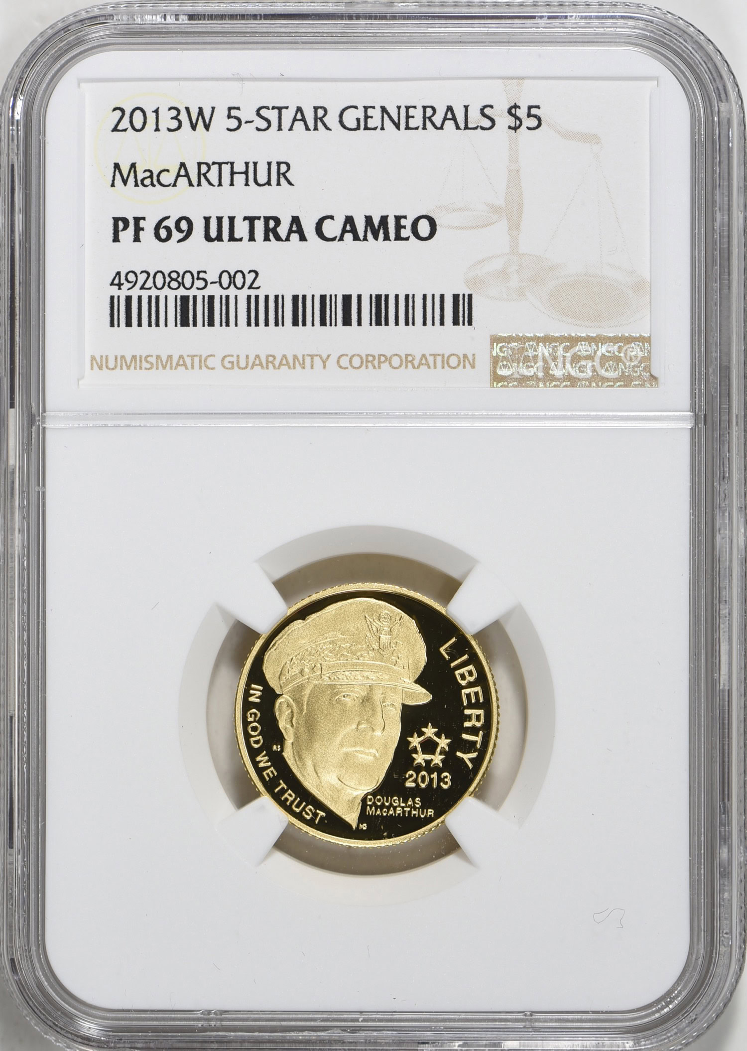2013-W 5 Star Generals $5 Gold MacArthur NGC Proof-69 UC (Item 1949904 ...