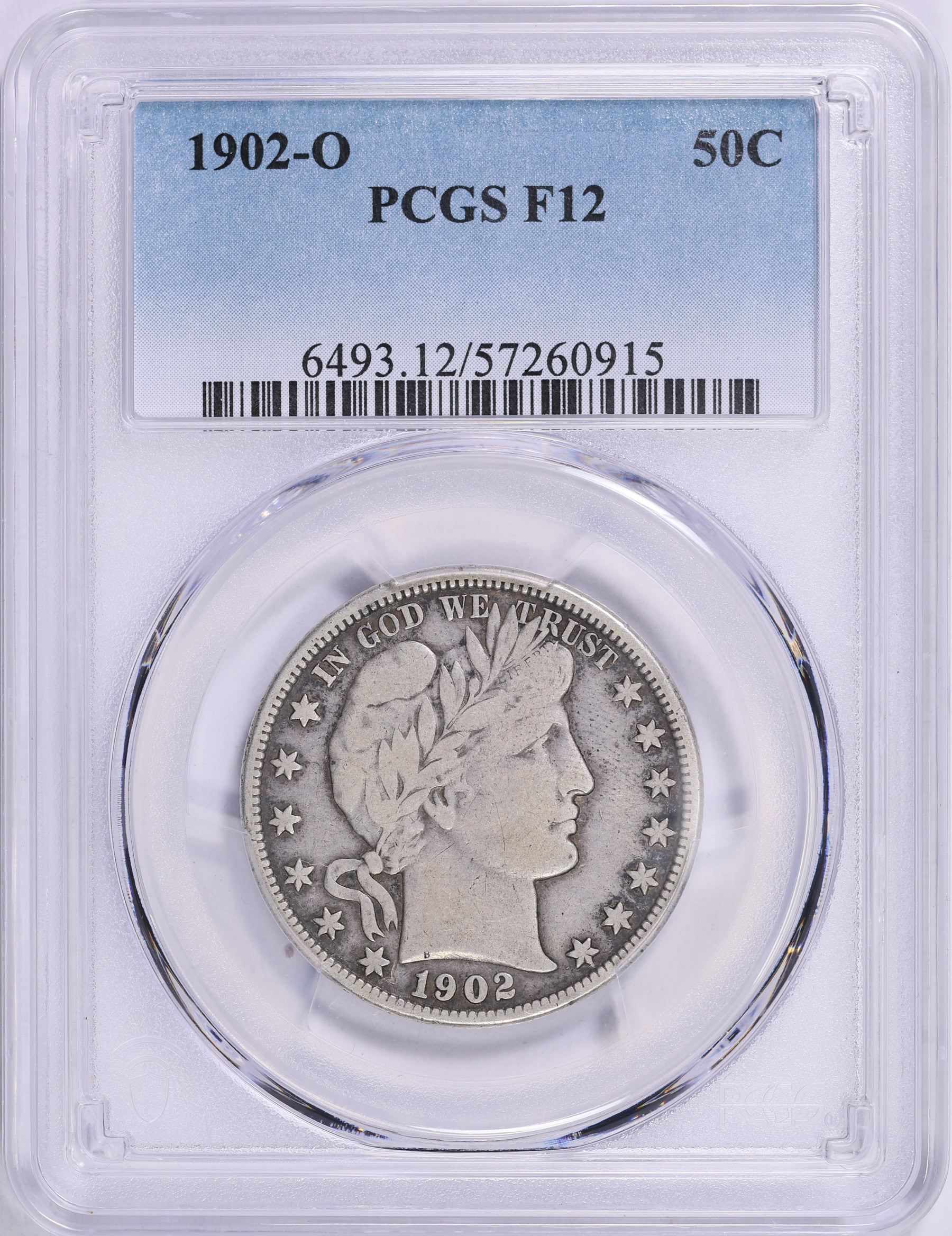 1902-O Barber Half Dollar PCGS F-12 (Item 1949978) | GreatCollections ...