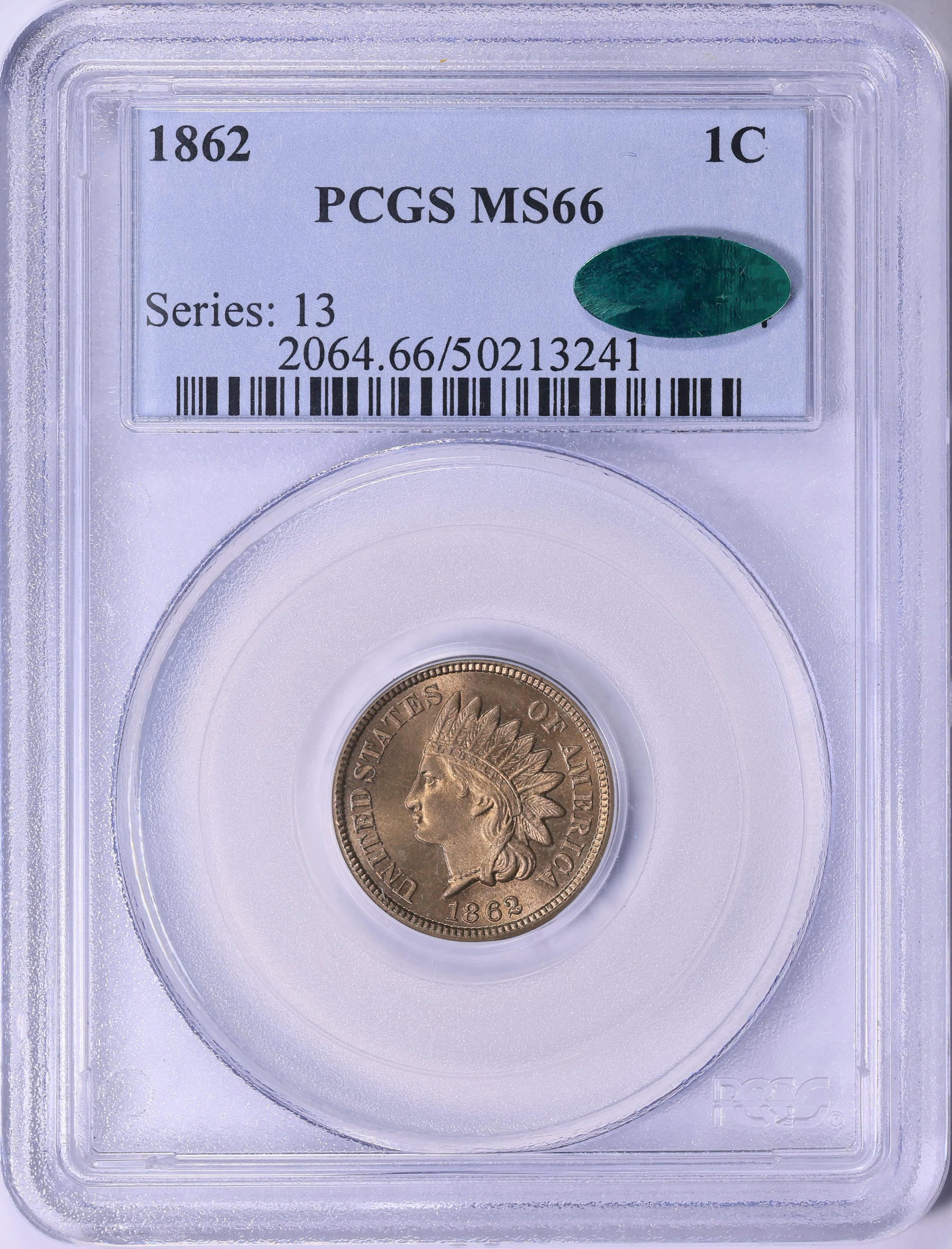 1862 Indian Cent PCGS MS-66 (CAC Green) (Item 1950012 ...