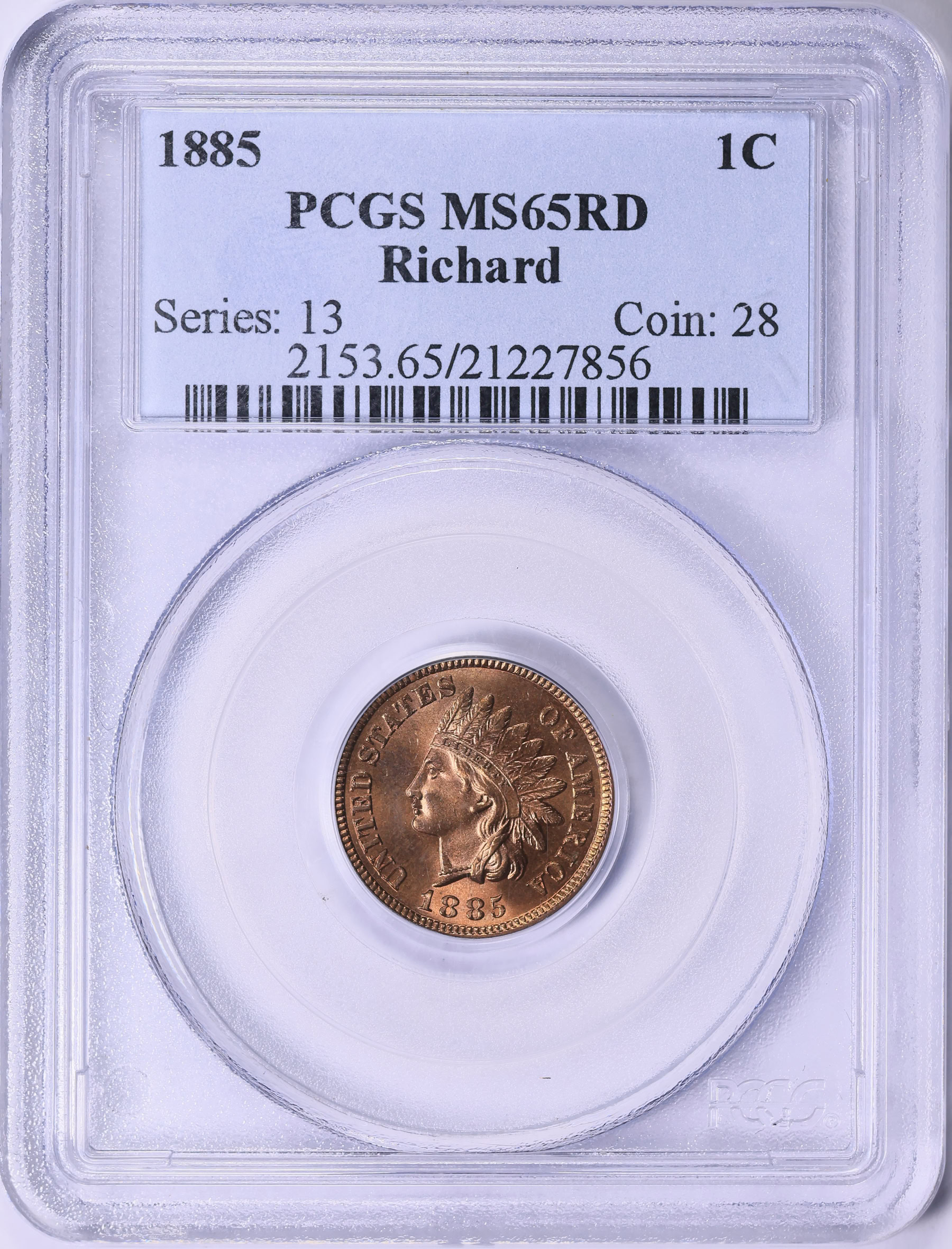 1885 Indian Cent PCGS MS-65 RD (Richard Collection) (Item 1950038 ...
