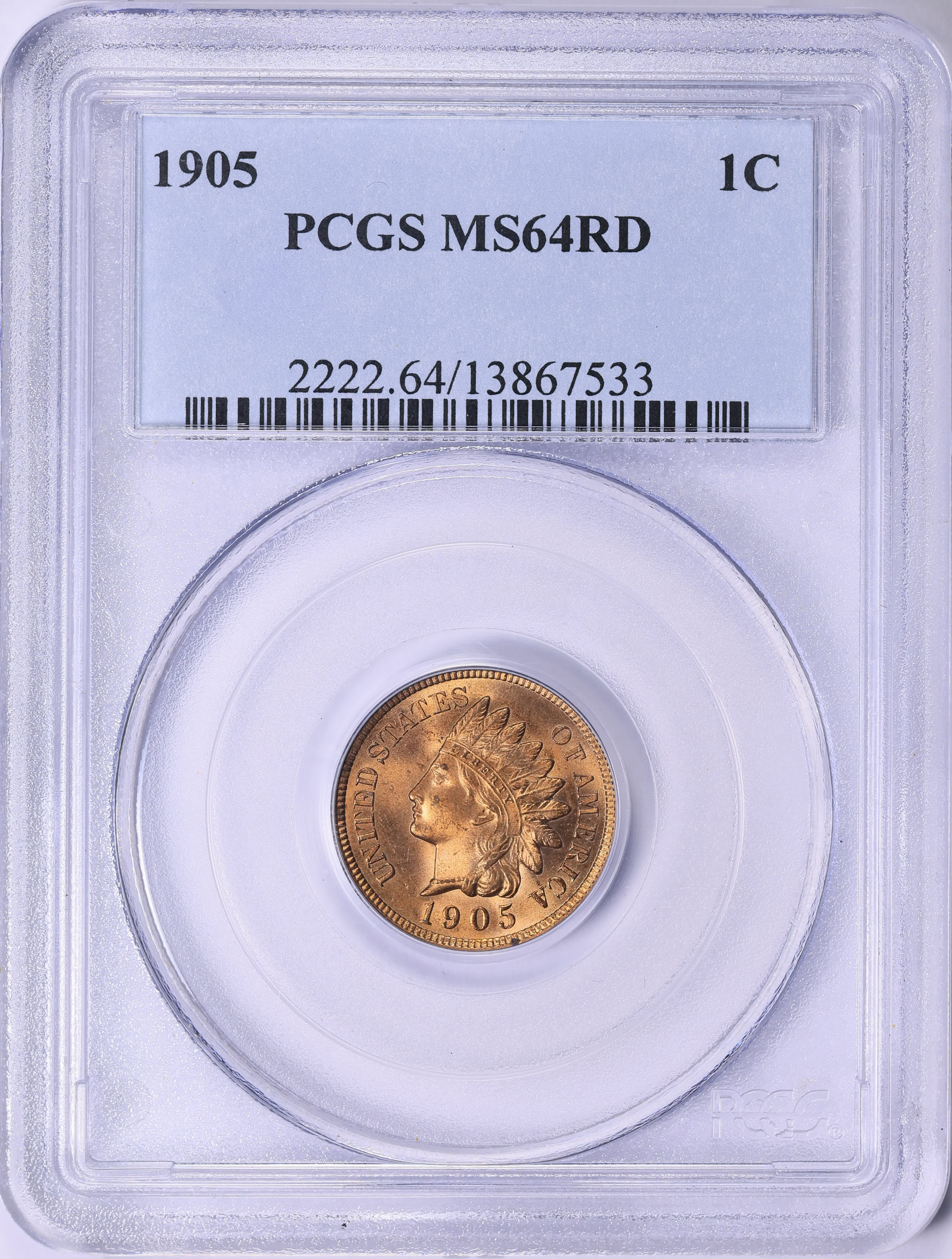 1905 Indian Cent PCGS MS-64 RD (Item 1950045) | GreatCollections Coin ...