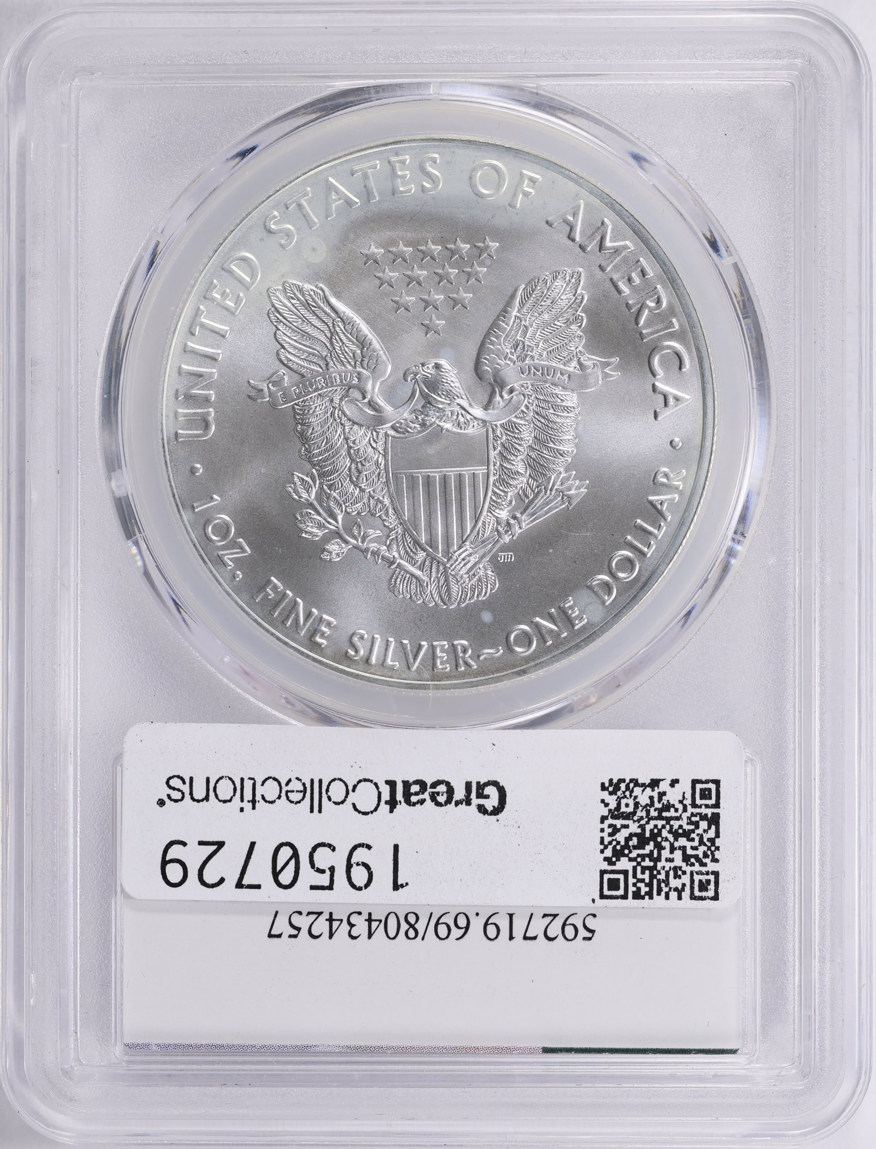 2016 $1 Silver Eagle National Rifle Association PCGS MS-69 (NRA Label ...