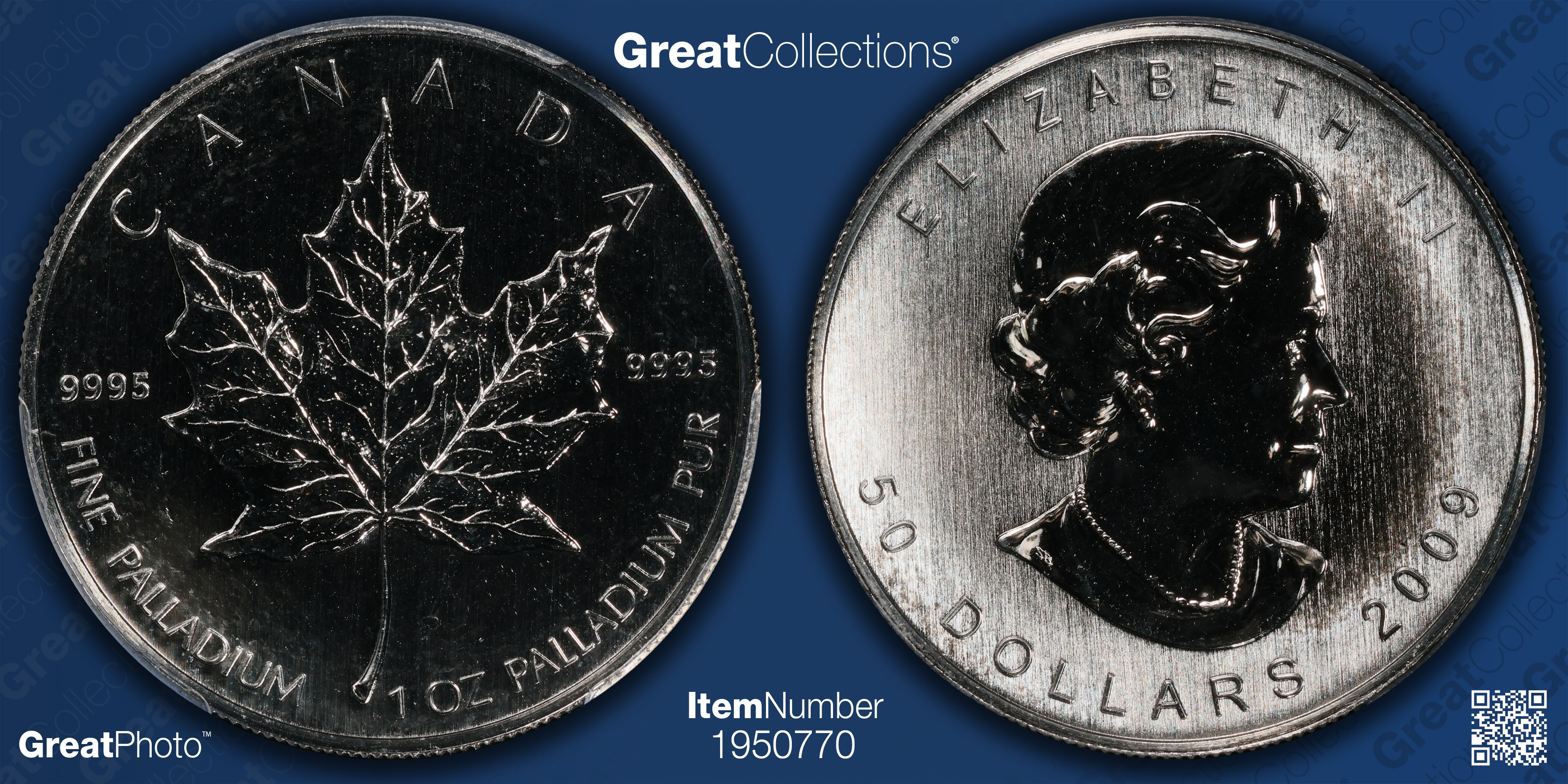 Canada 2009 Palladium $50 Maple Leaf/Pd PCGS MS-69 (APdW = 0.9995 Oz ...