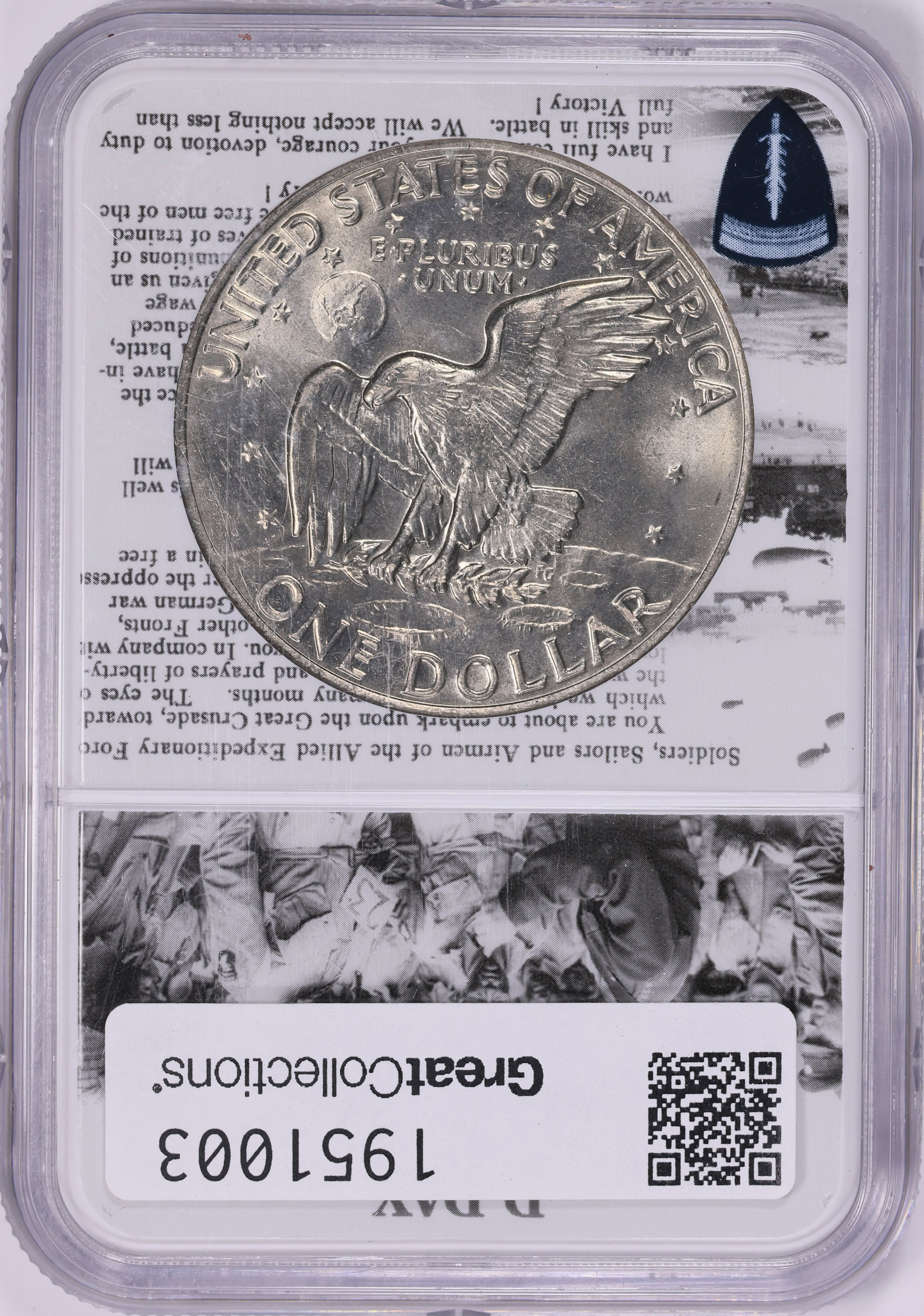 1974 Eisenhower Dollar NGC MS-65 (Rick Tomaska Signed Label) (I Like ...