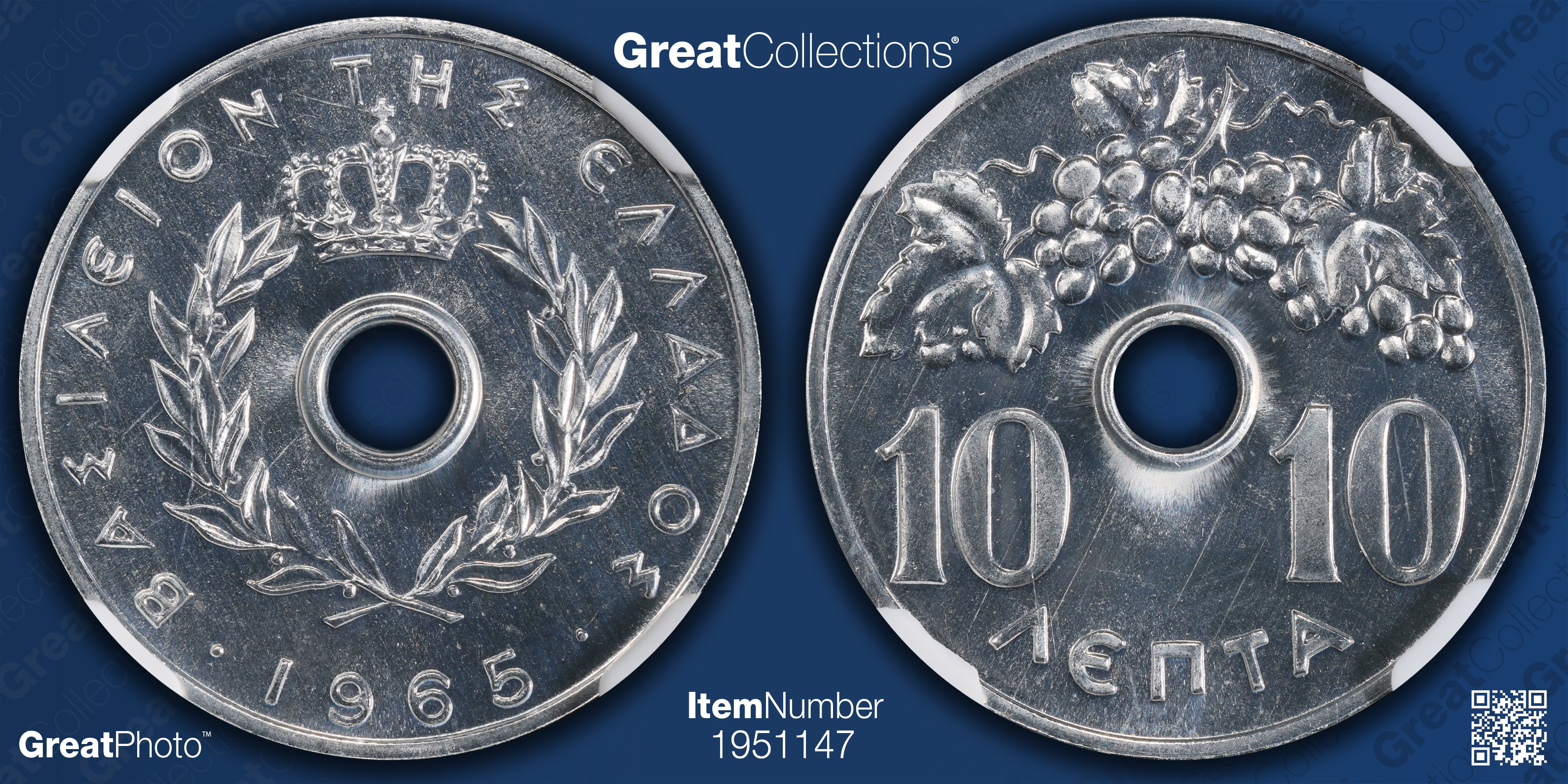 Greece 1965 10 Lepta KM-78 NGC Proof-66 (Item 1951147 ...