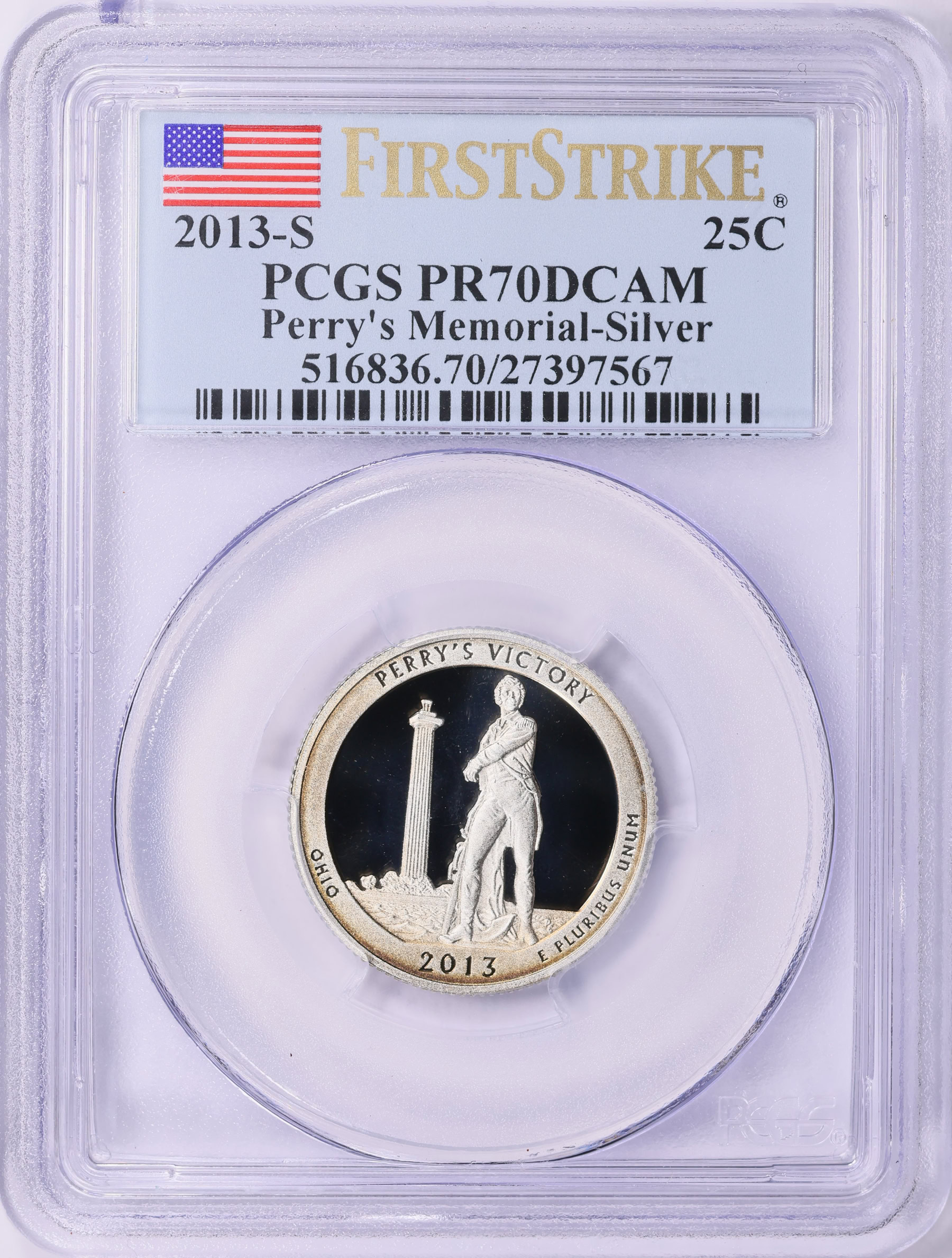 2013-S America the Beautiful Quarter Perrys Memorial NP Silver First ...