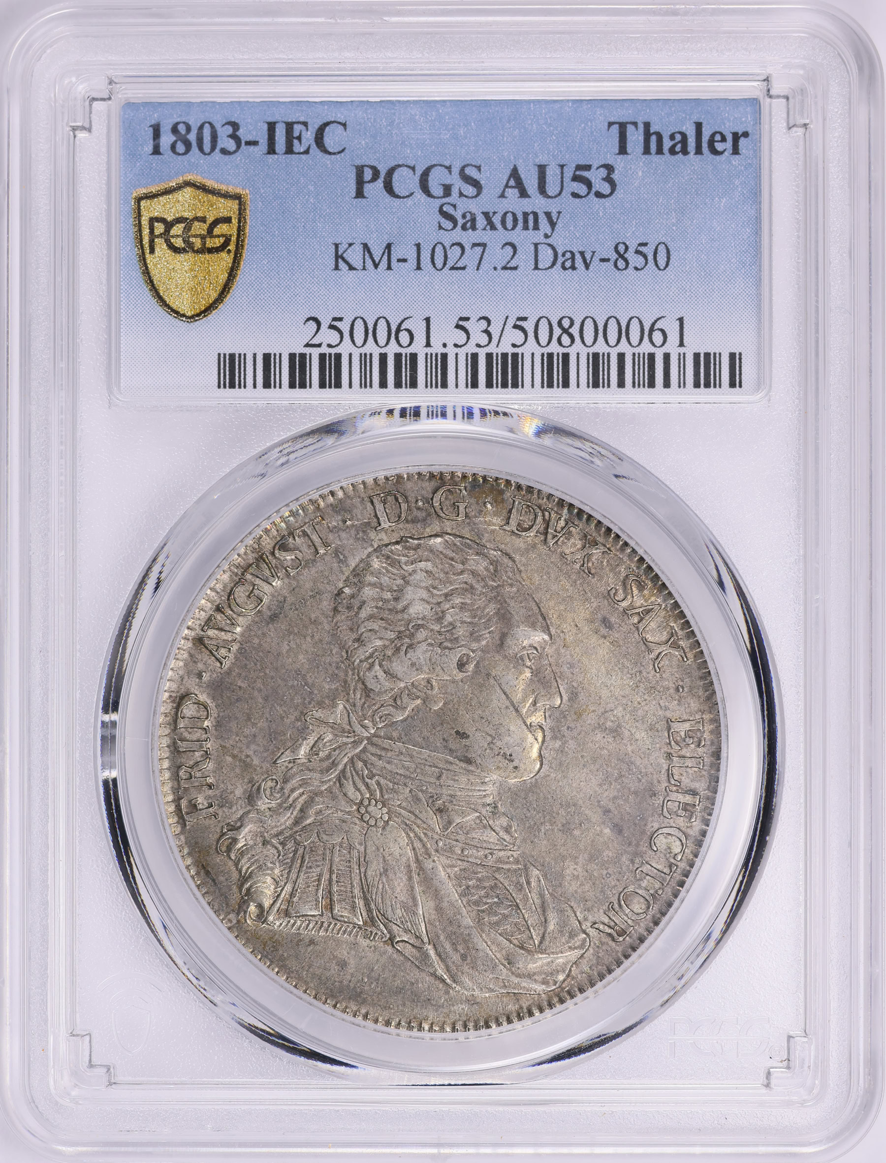 Germany - Saxony-Albertine 1803-IEC Silver Thaler KM-1027.2 PCGS AU-53 ...