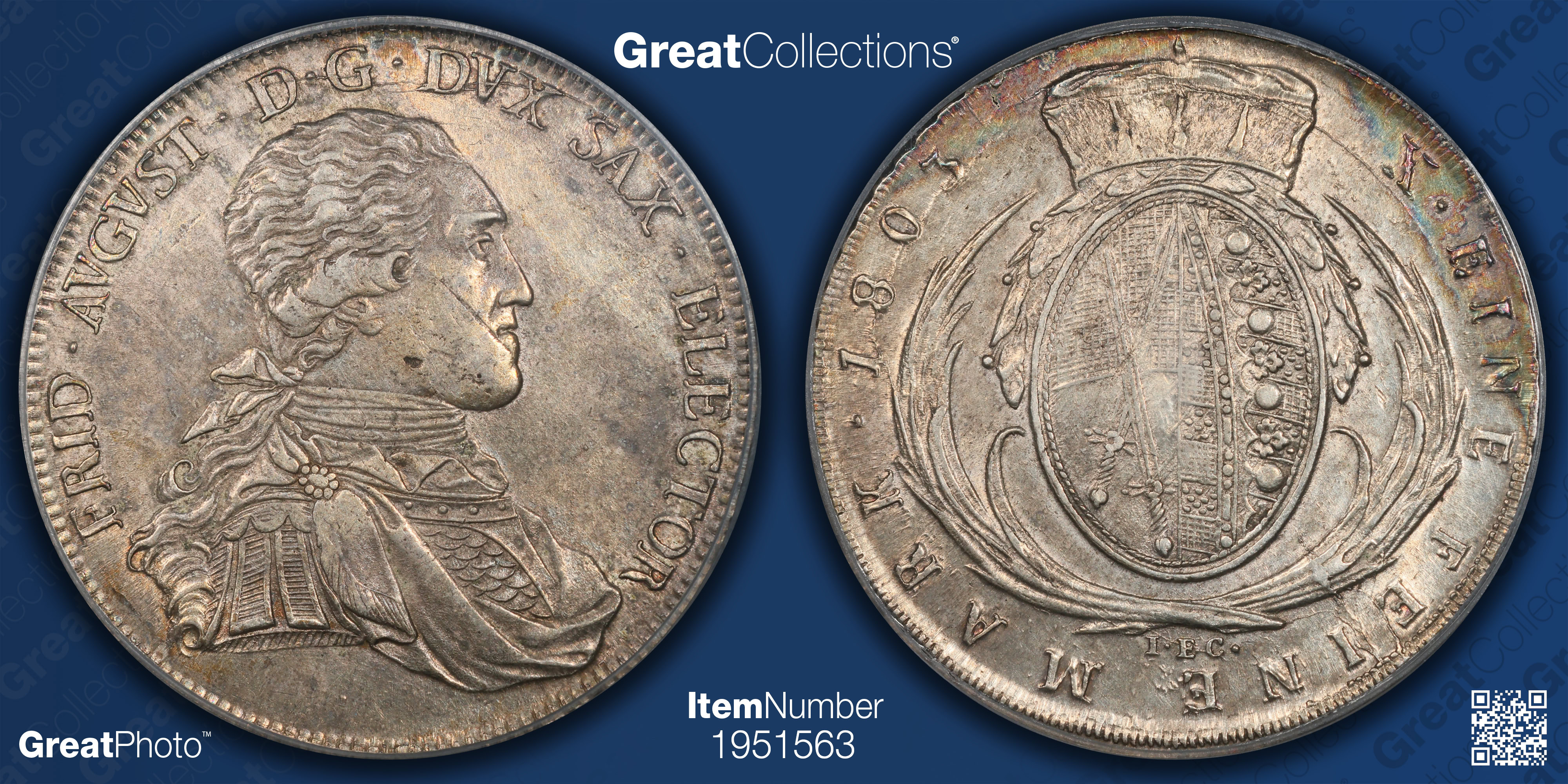 Germany - Saxony-Albertine 1803-IEC Silver Thaler KM-1027.2 PCGS AU-53 ...