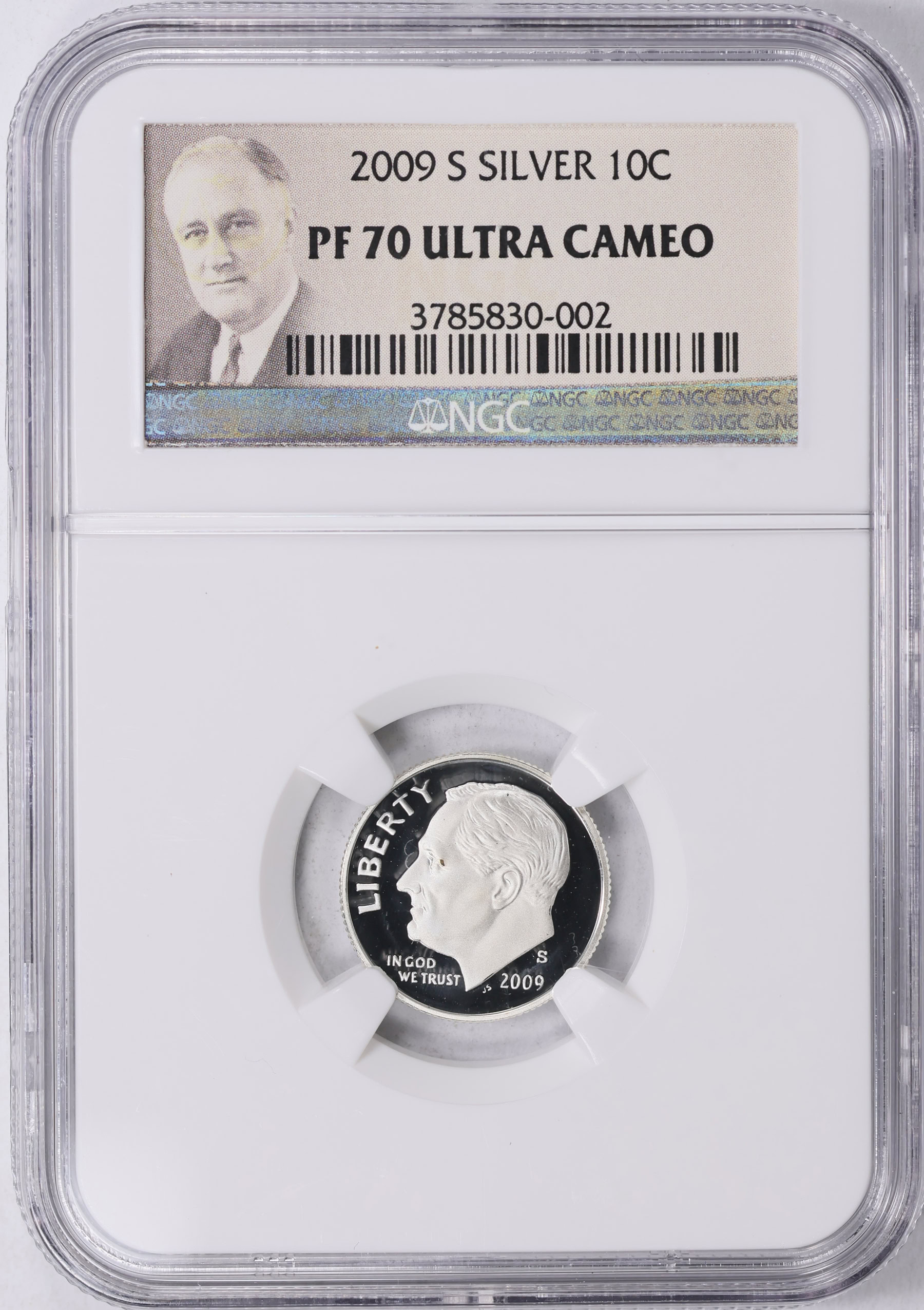 2009-S Roosevelt Dime Silver NGC Proof-70 UC (Roosevelt Label) (Item ...