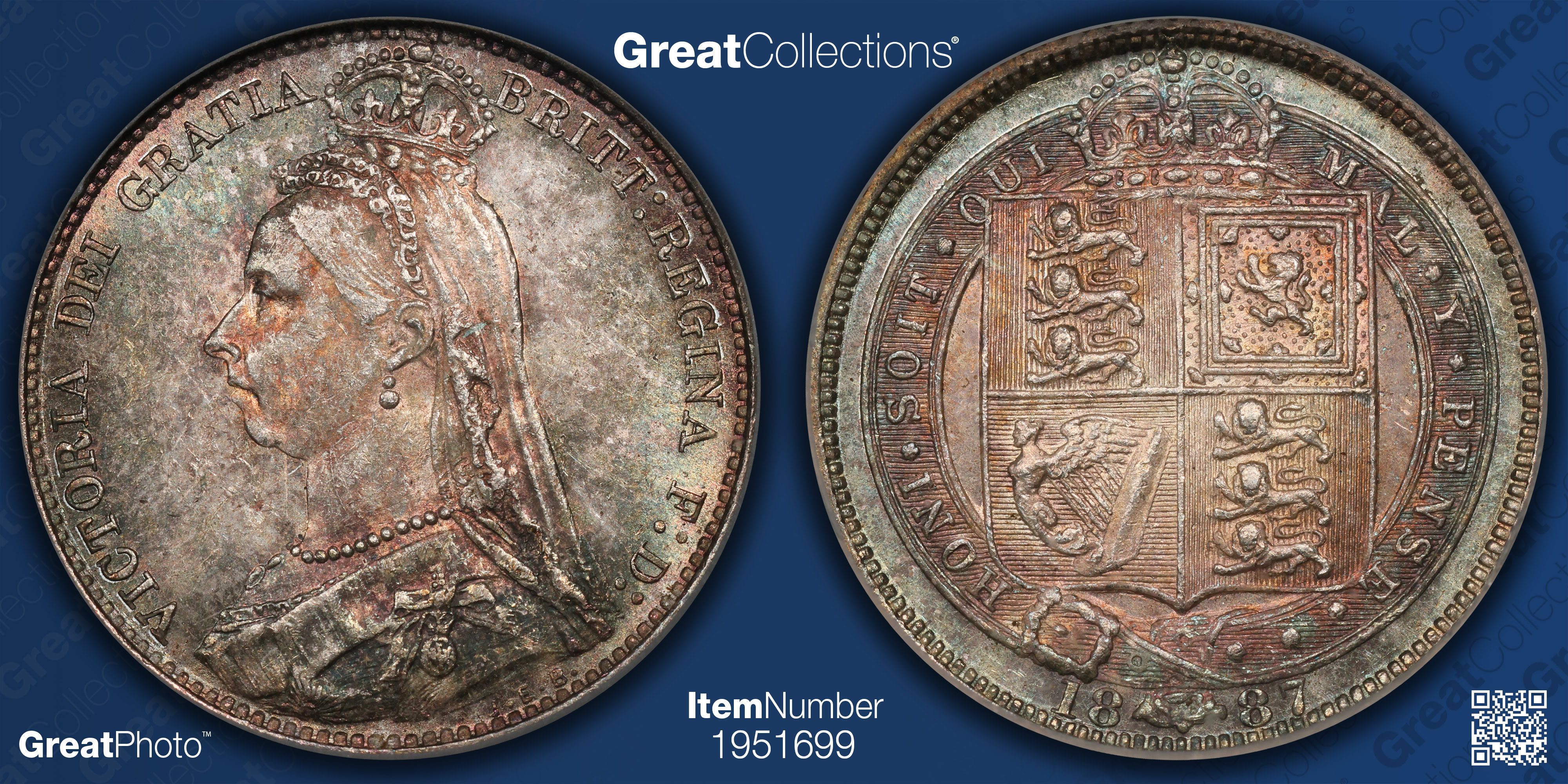 Great Britain 1887 Silver 6 Pence Shield Reverse KM-759 ICG MS-63 ...