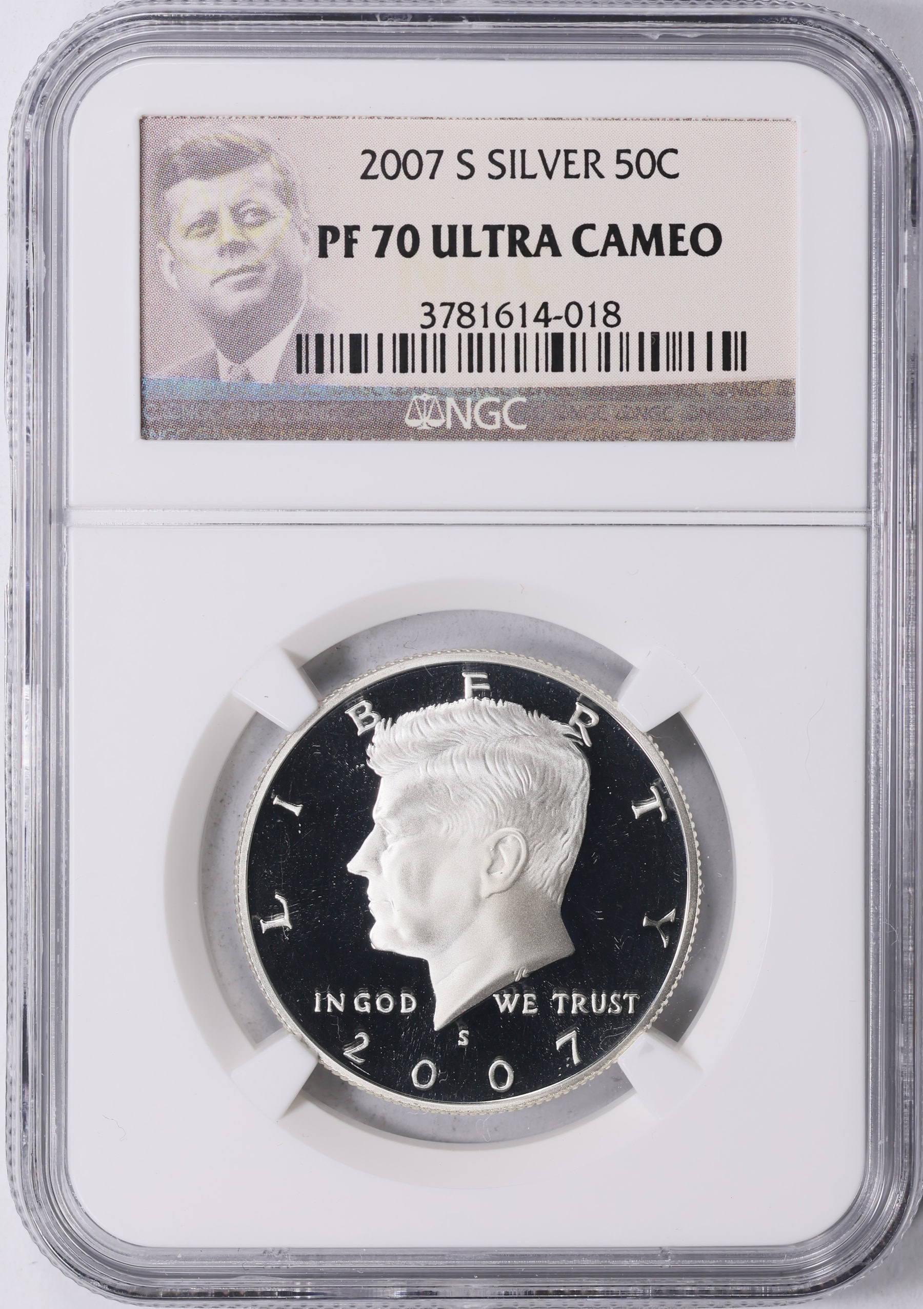 2007-S Kennedy Half Dollar Silver NGC Proof-70 UC (Kennedy Label) (Item ...