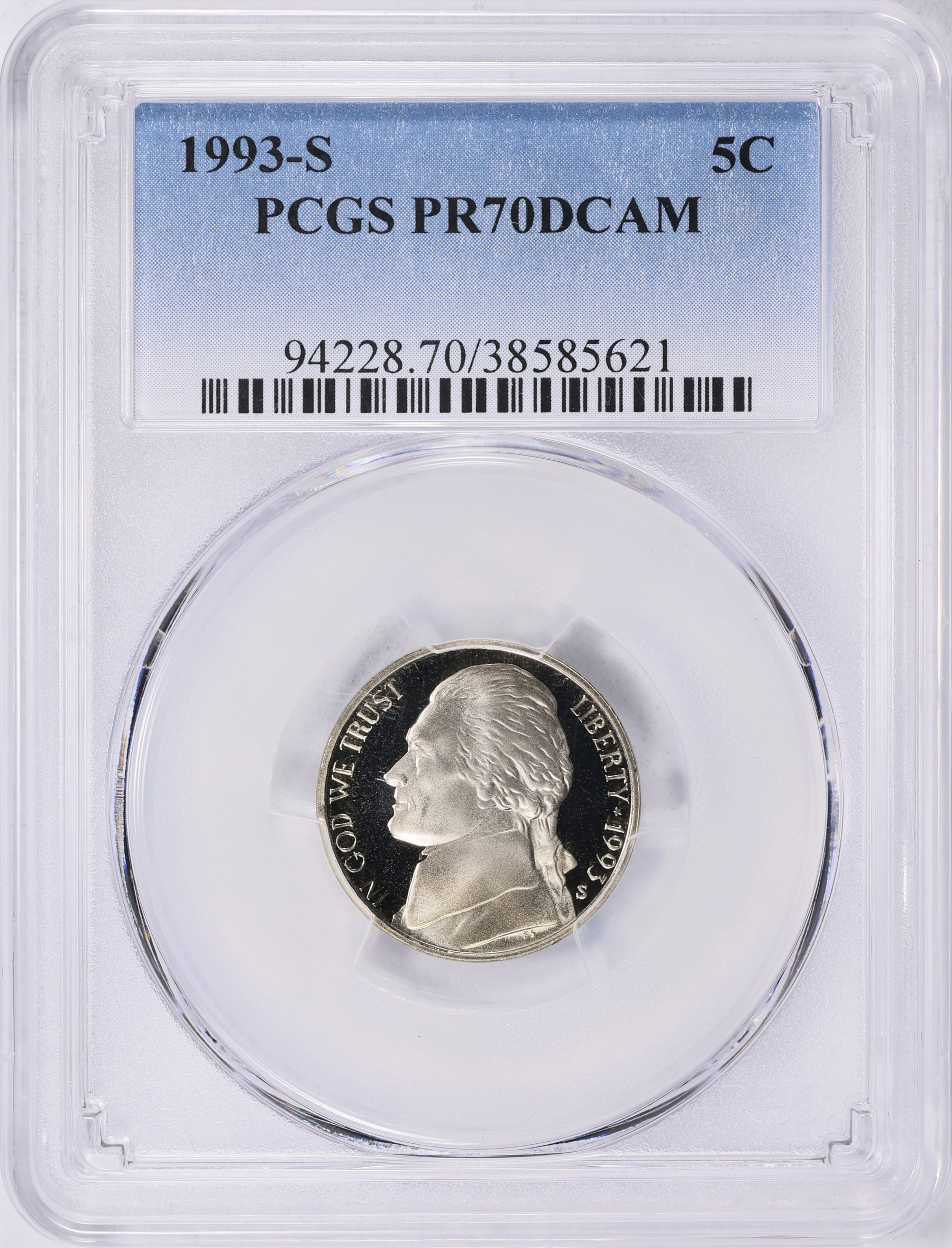 1993-S Jefferson Nickel PCGS Proof-70 DCAM (Item 1952233 ...