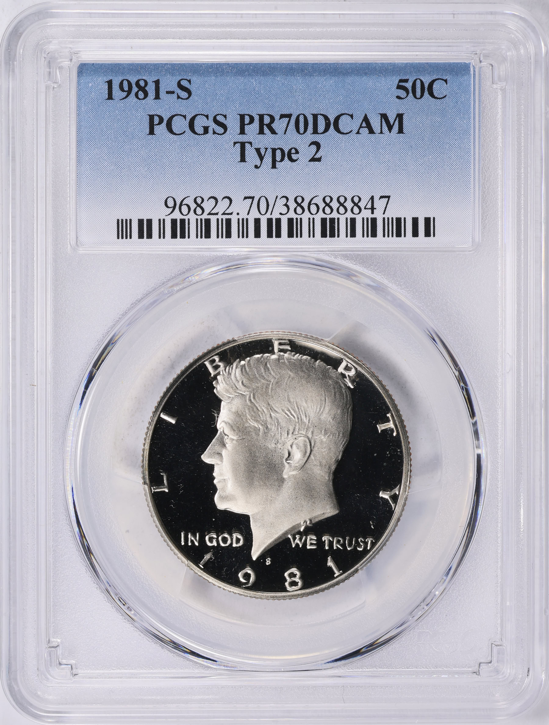 1981-S Kennedy Half Dollar Type 2 PCGS Proof-70 DCAM (Item 1952278 ...