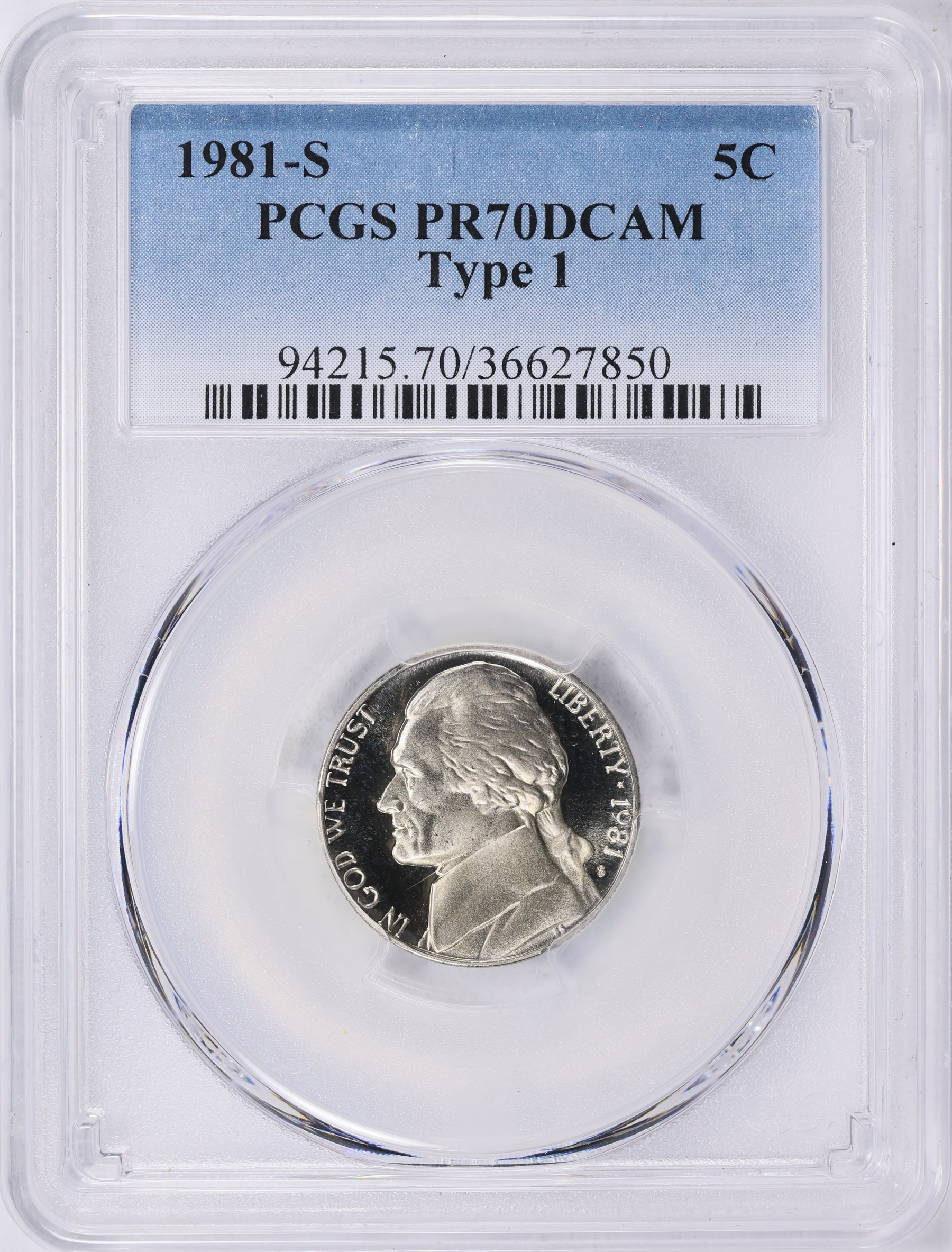 1981-S Jefferson Nickel Type 1 PCGS Proof-70 DCAM (Item 1952292 ...