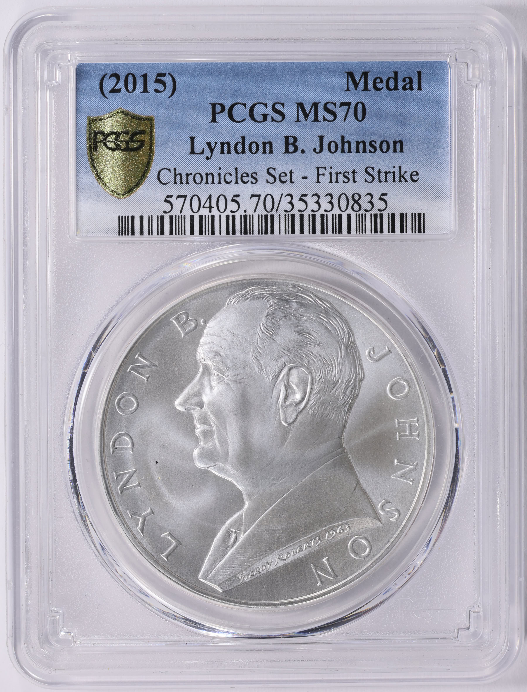 (2015) U.S. Mint Medal Lyndon B. Johnson (From the Chronicles Set ...