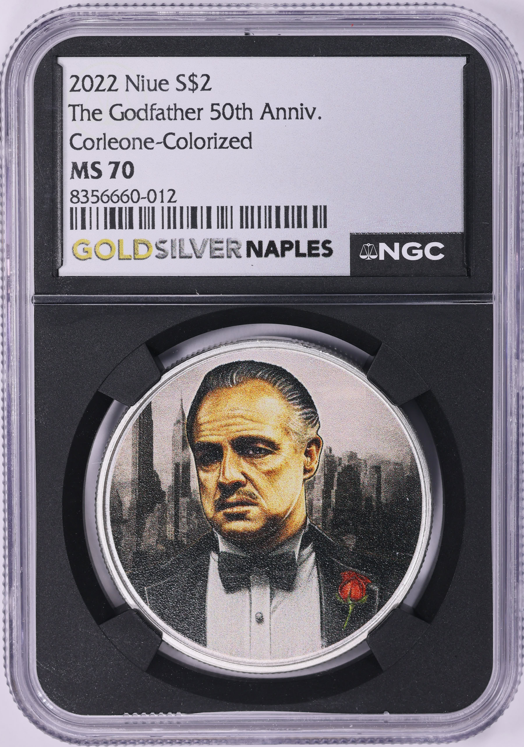 Niue 2022 Colorized Silver $2 Godfather 50th Anniversary Don Corleone ...