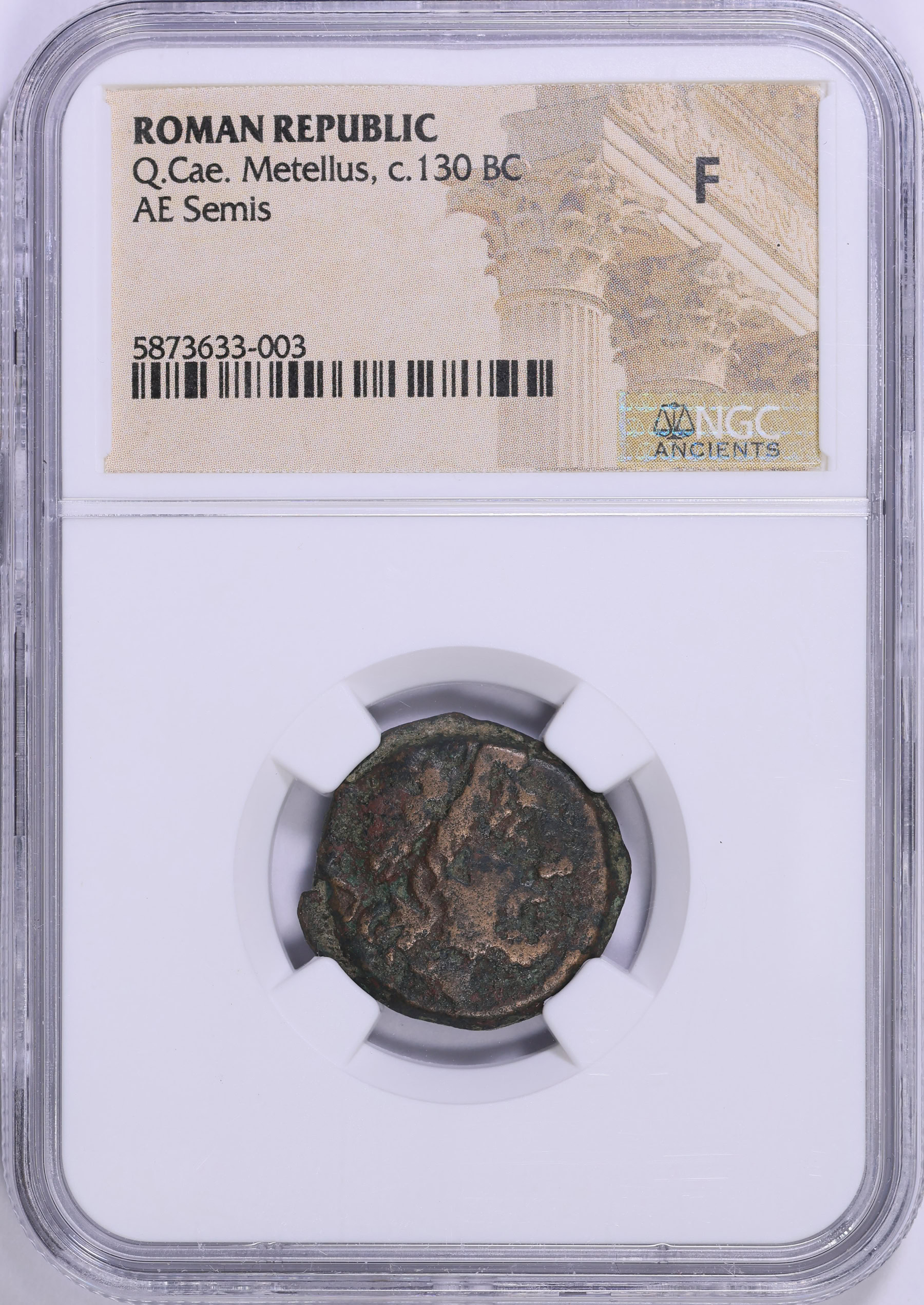 Ancient Roman Republic, Q. Caecilius Metellus Moneyer c.130 B.C. AE ...
