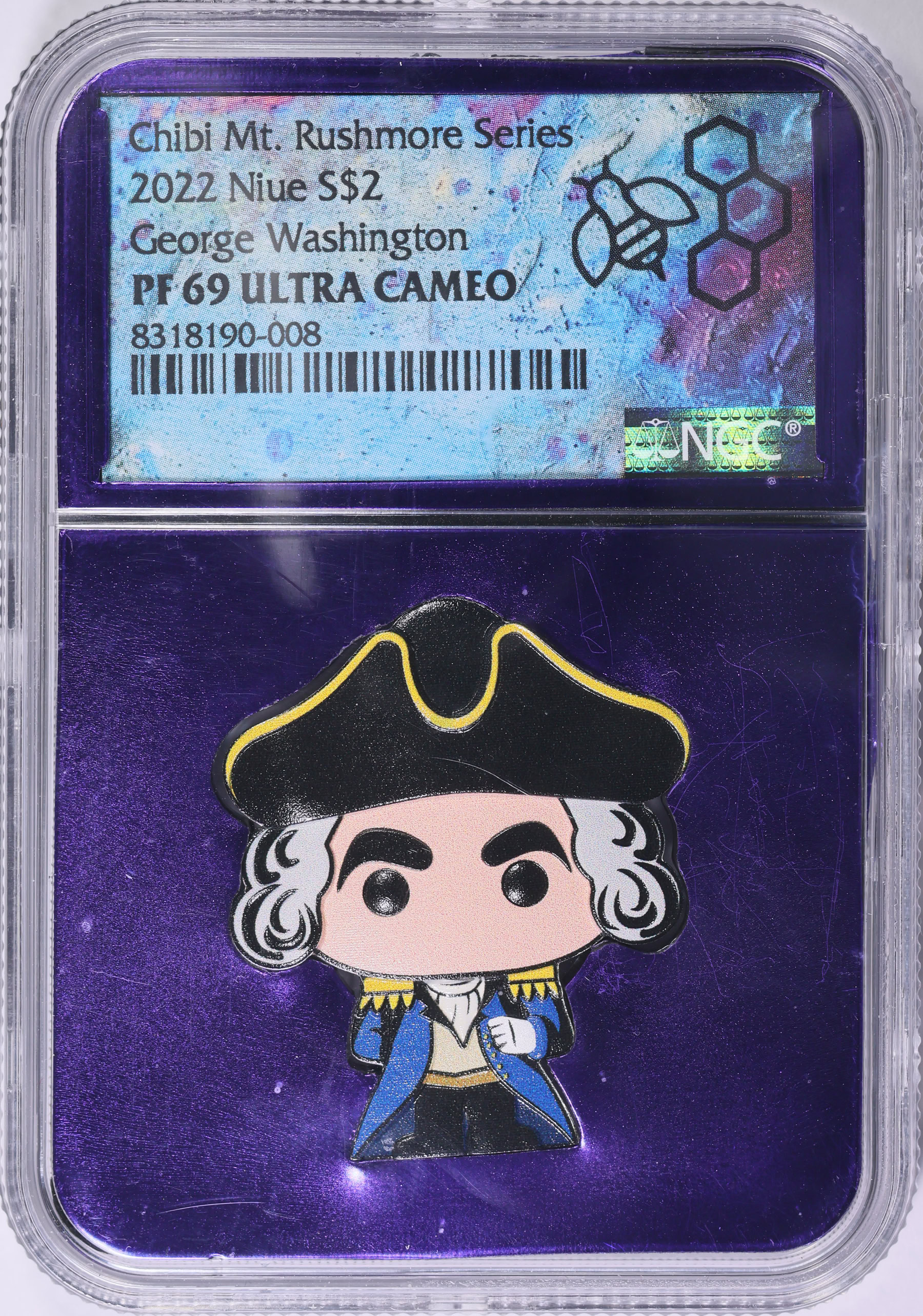 Niue 2022 Colorized Silver $2 Mt. Rushmore Presidents Chibi George ...