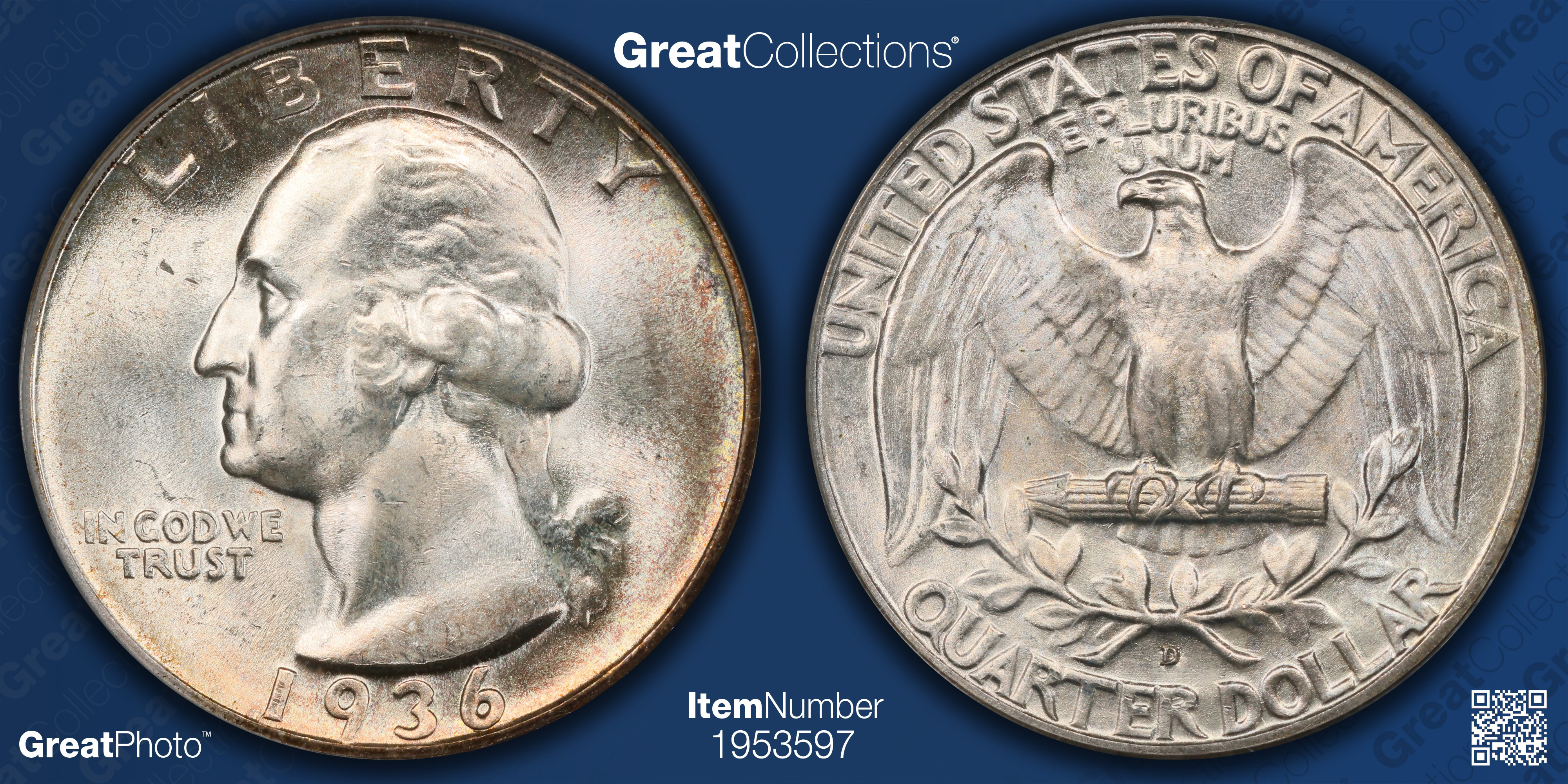 1936-D Washington Quarter PCGS MS-64 OGH (Item 1953597 ...