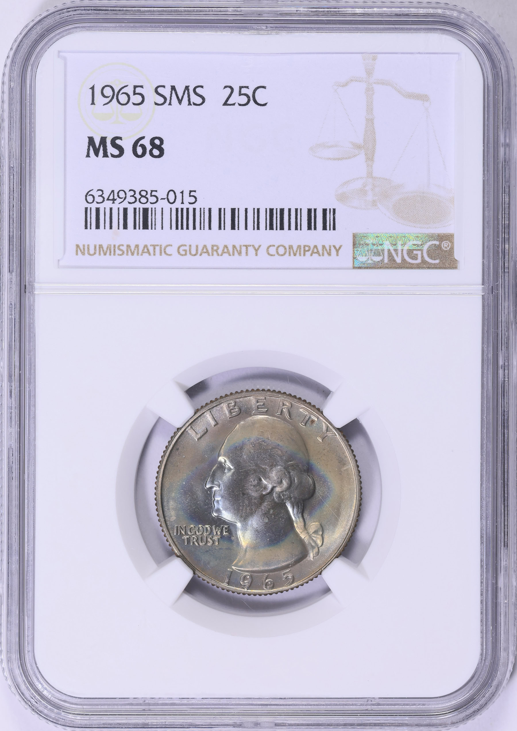 1965 Washington Quarter SMS NGC MS-68 (Toned) (Item 1953646 ...