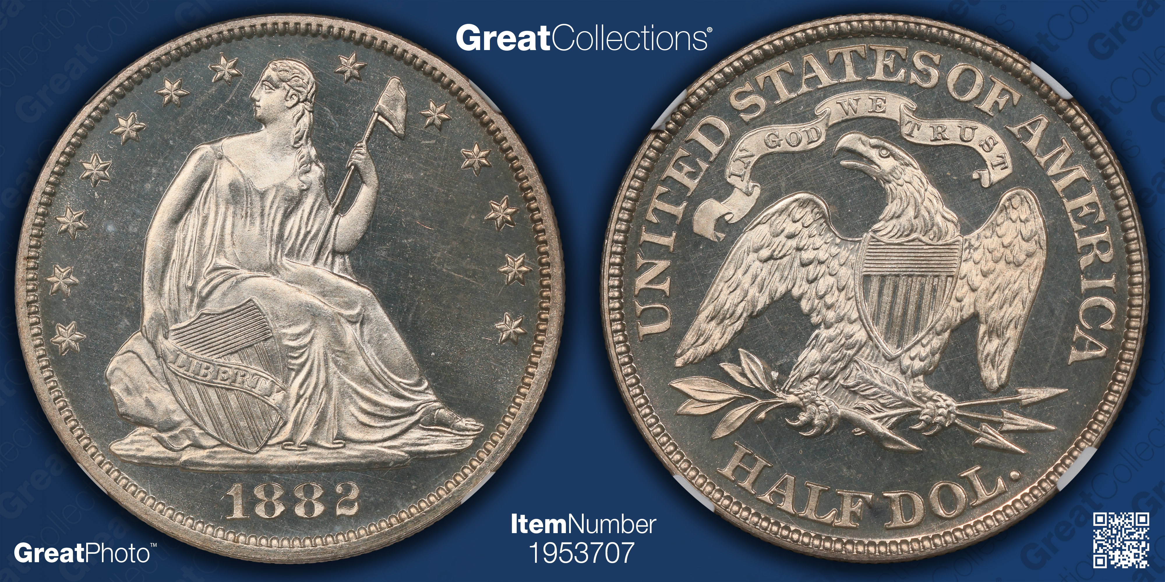 1882 Seated Liberty Half Dollar NGC Proof-67 CAMEO (Item 1953707 ...