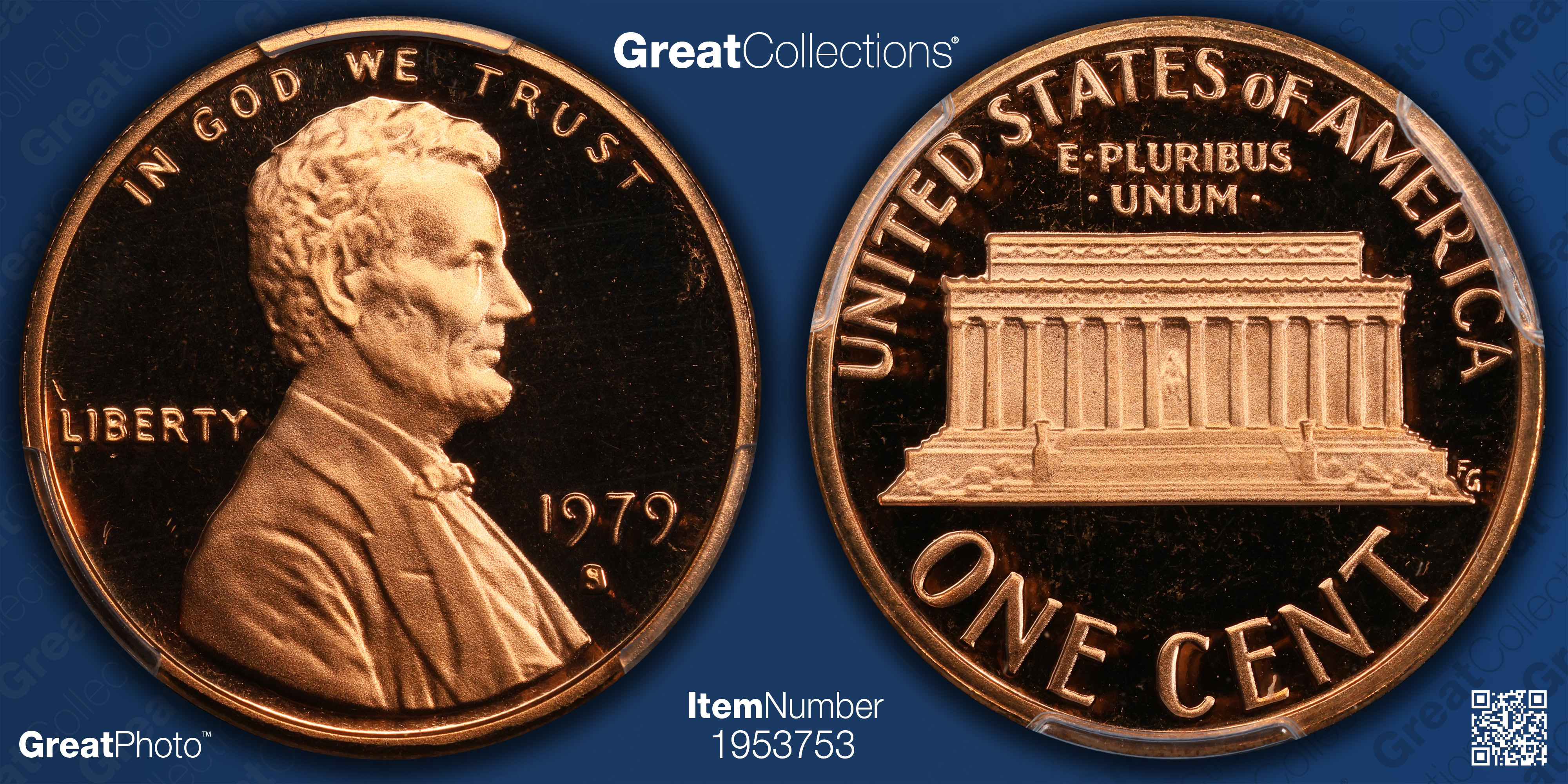 1979-S Lincoln Cent Type 1 PCGS Proof-70 RD DCAM (Item 1953753 ...