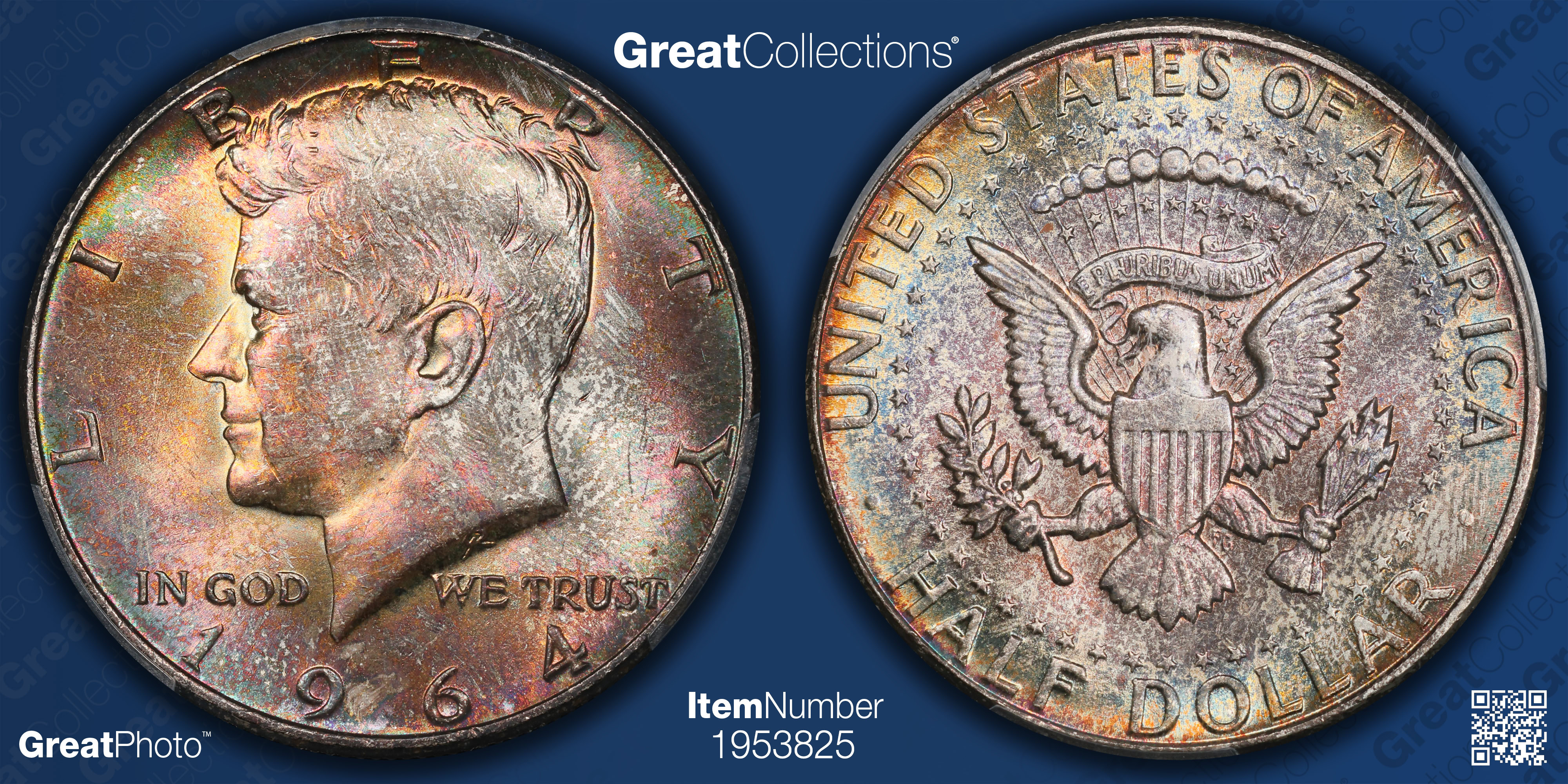 1964 Kennedy Half Dollar PCGS MS-66 (Toned) (Item 1953825 ...