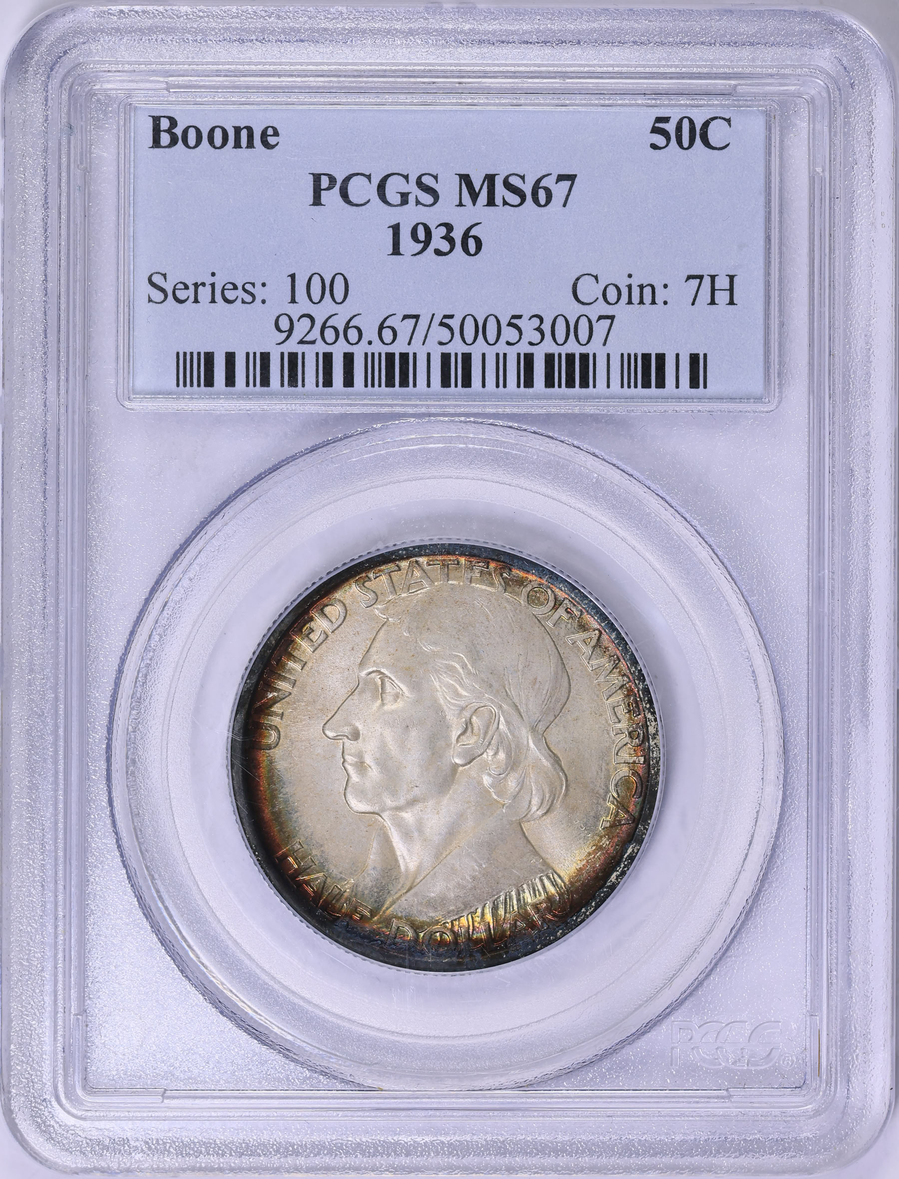 1936 Daniel Boone Bicentennial Half Dollar PCGS MS-67 (Toned) (Item ...