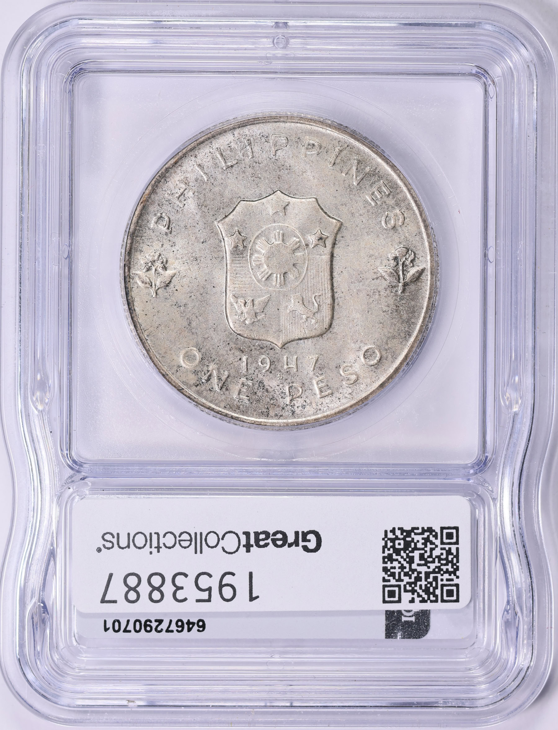 1947-S U.S. Philippines Peso MacArthur ICG MS-64 (Item 1953887 ...
