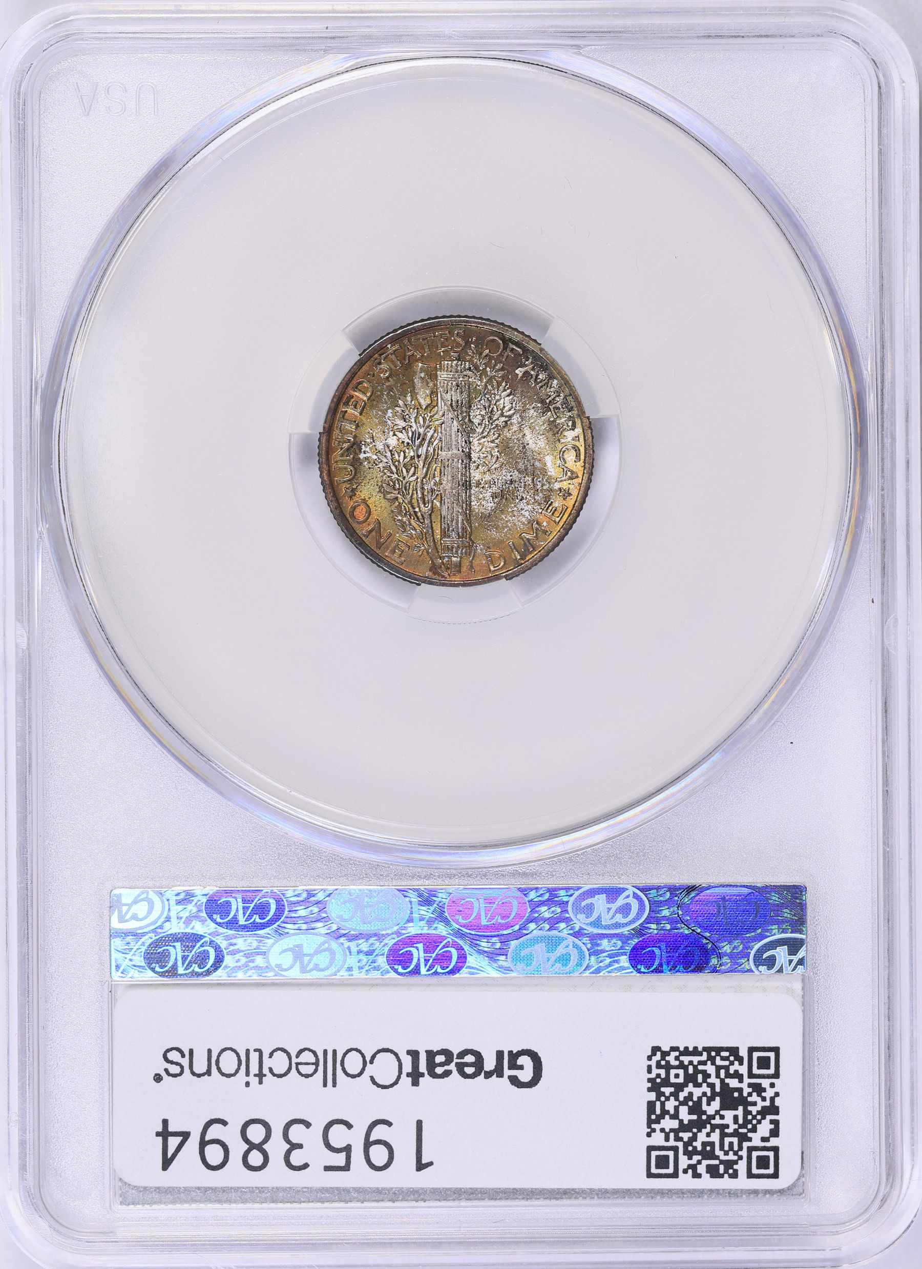 1942 Mercury Dime CACG MS-66 (Toned) (Item 1953894) | GreatCollections ...