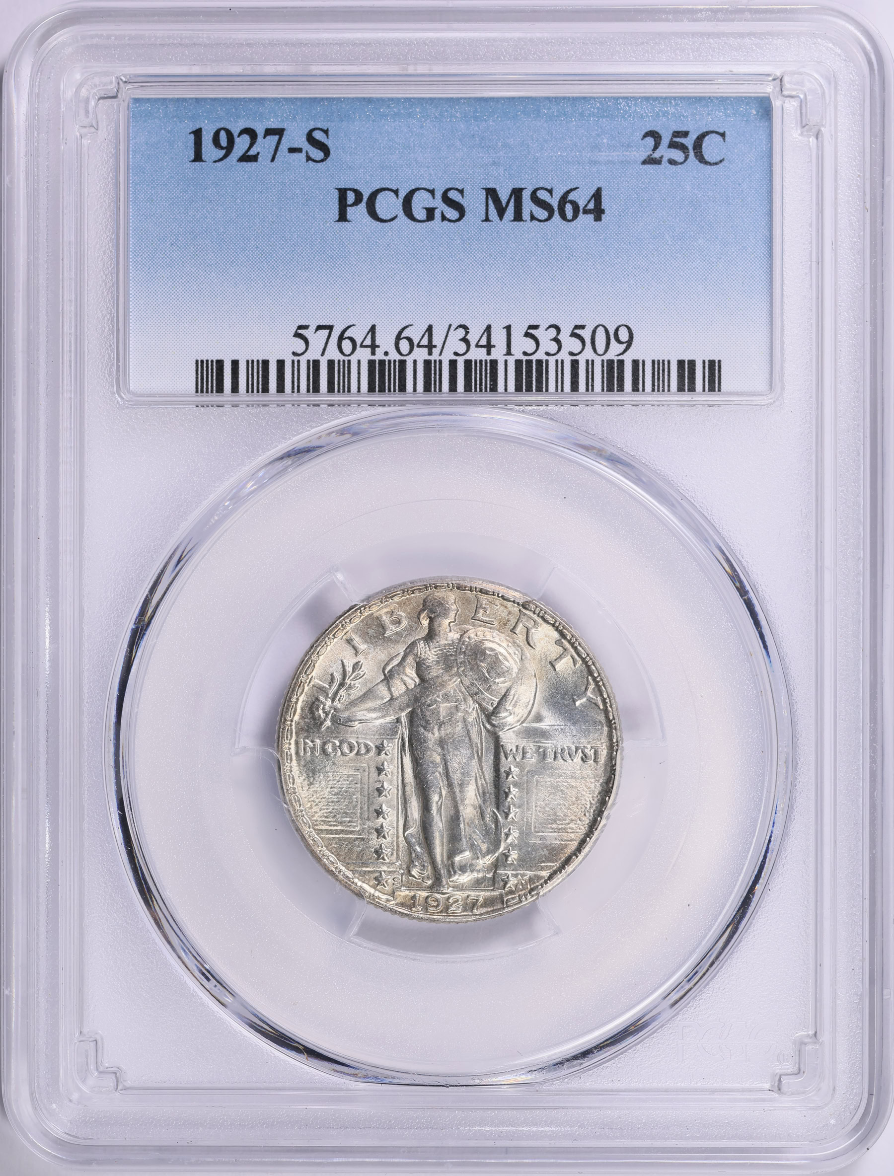 1927-S Standing Liberty Quarter PCGS MS-64 (Item 1954103 ...