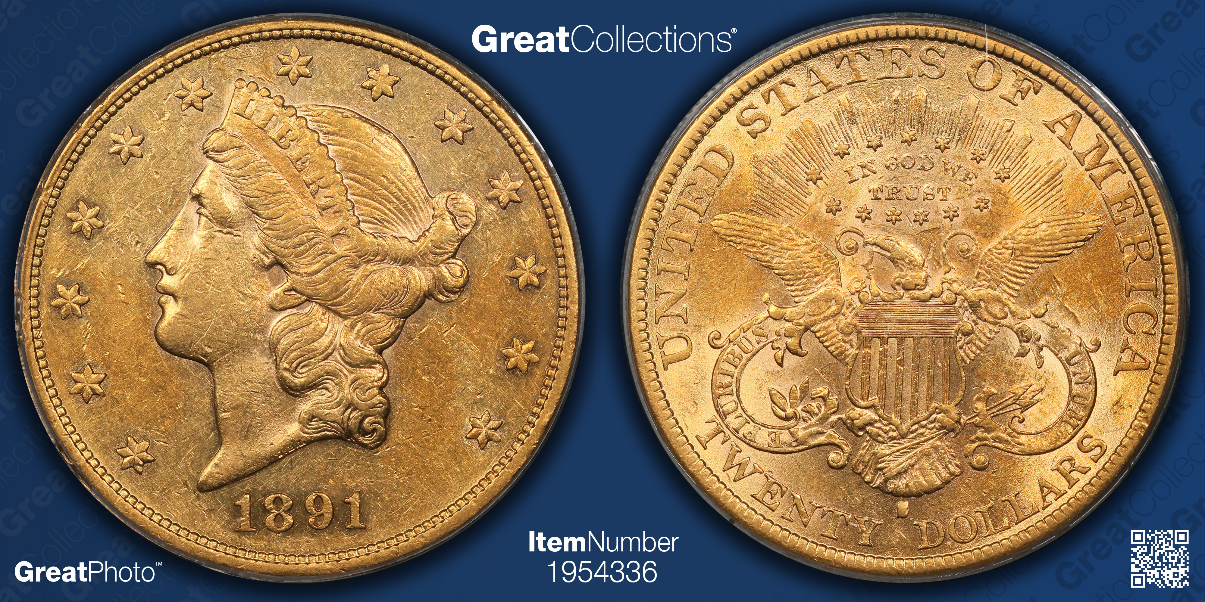 1891-S Liberty Gold Double Eagle PCGS XF-45 OGH (Item 1954336 ...