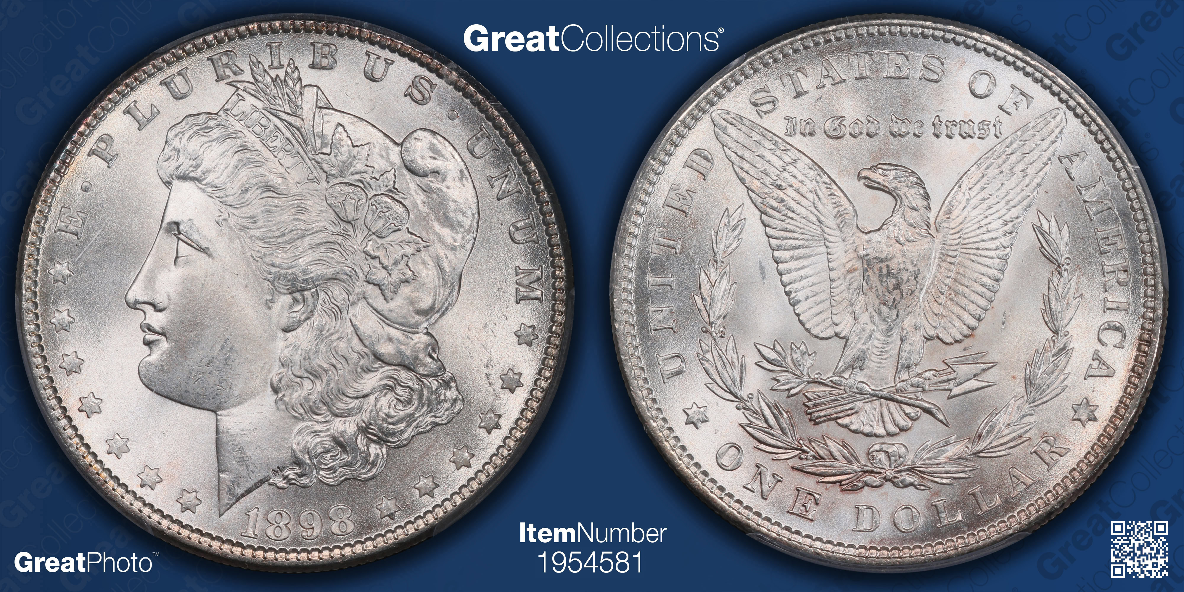 1898 Morgan Silver Dollar PCGS MS-67 (Item 1954581) | GreatCollections ...