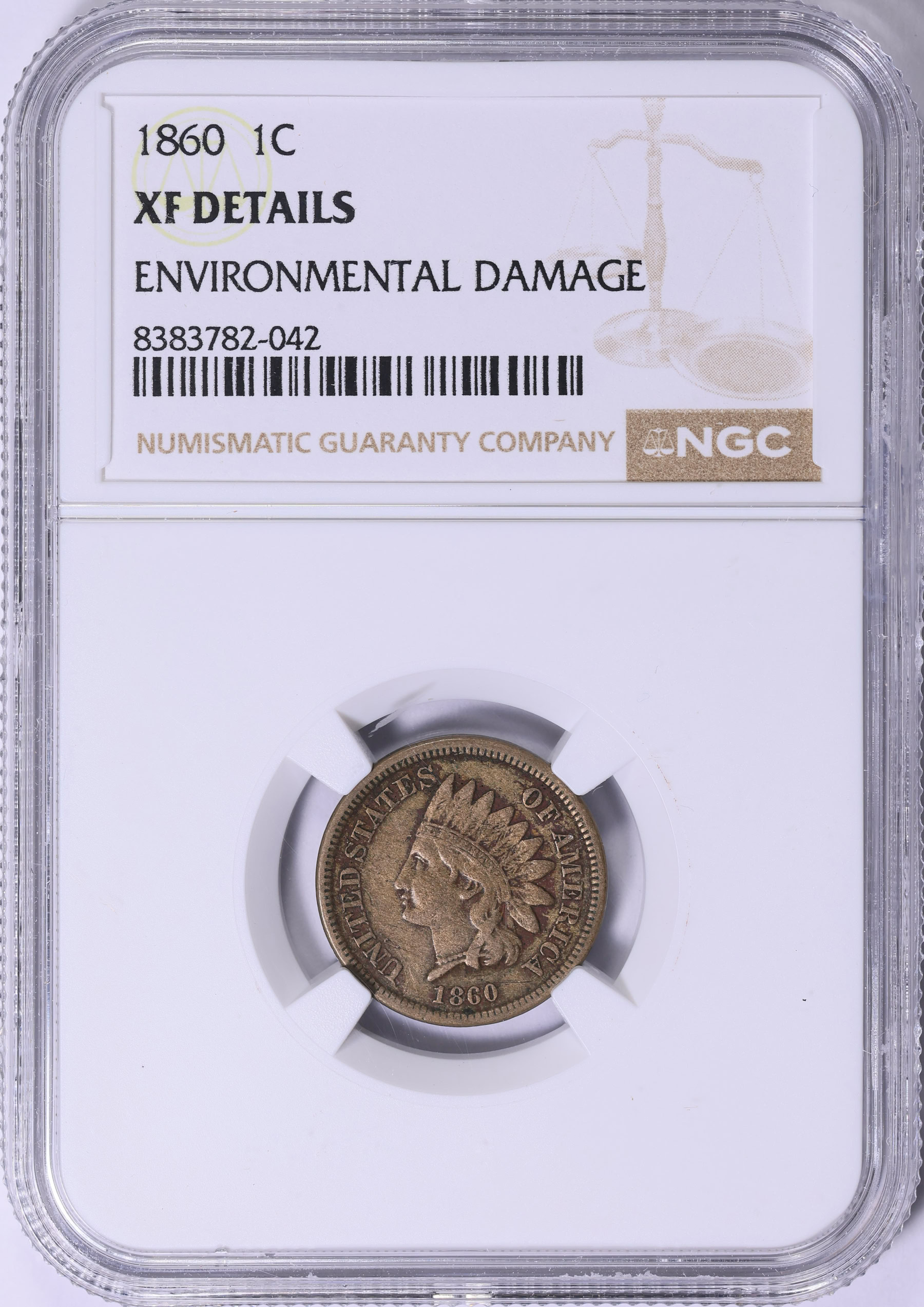 1860 Indian Cent NGC XF Details (Item 1955120) | GreatCollections Coin ...