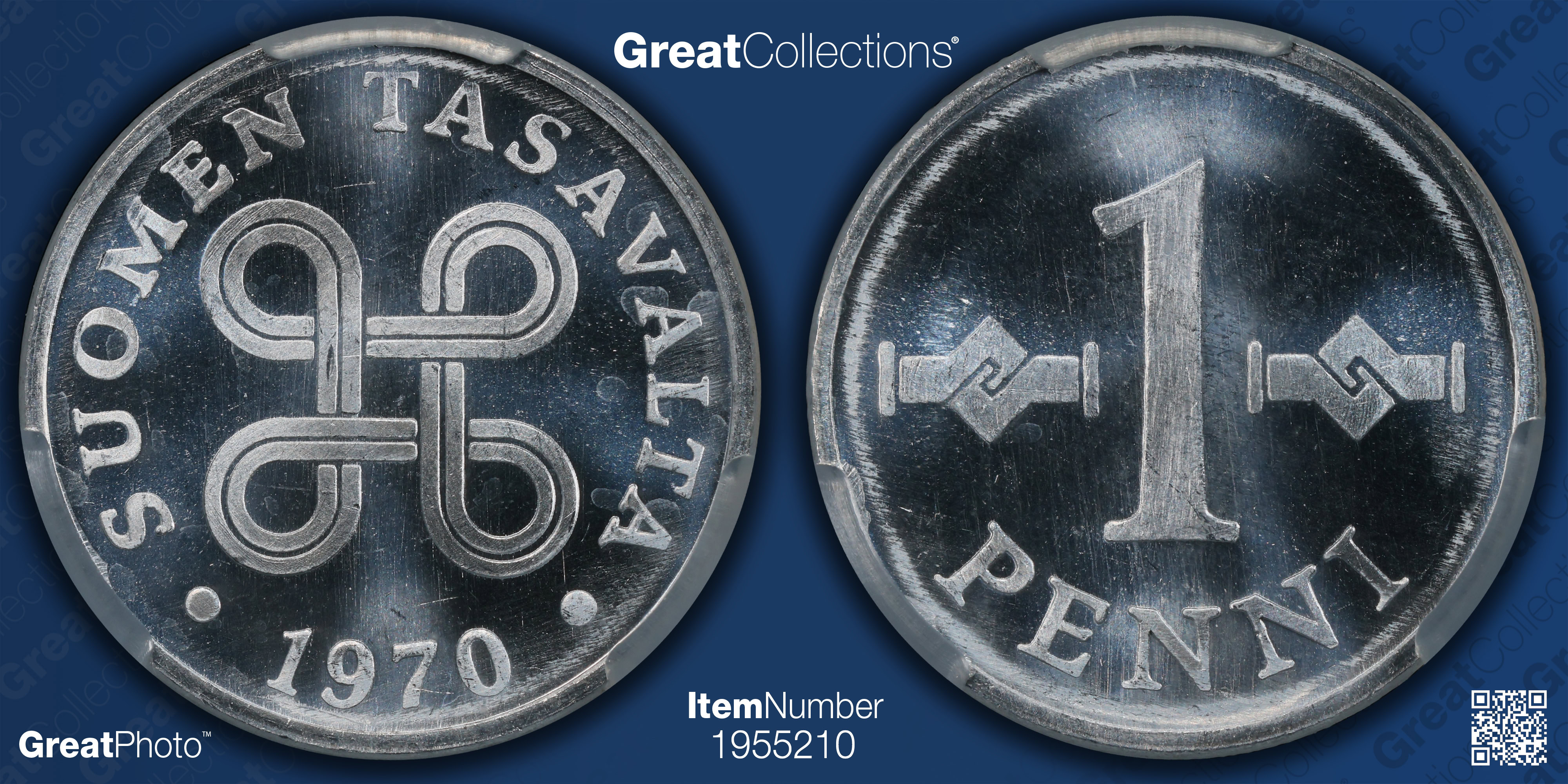 Finland 1970 Pennia CACG Choice BU (2025 Tucson Invitational Coin ...