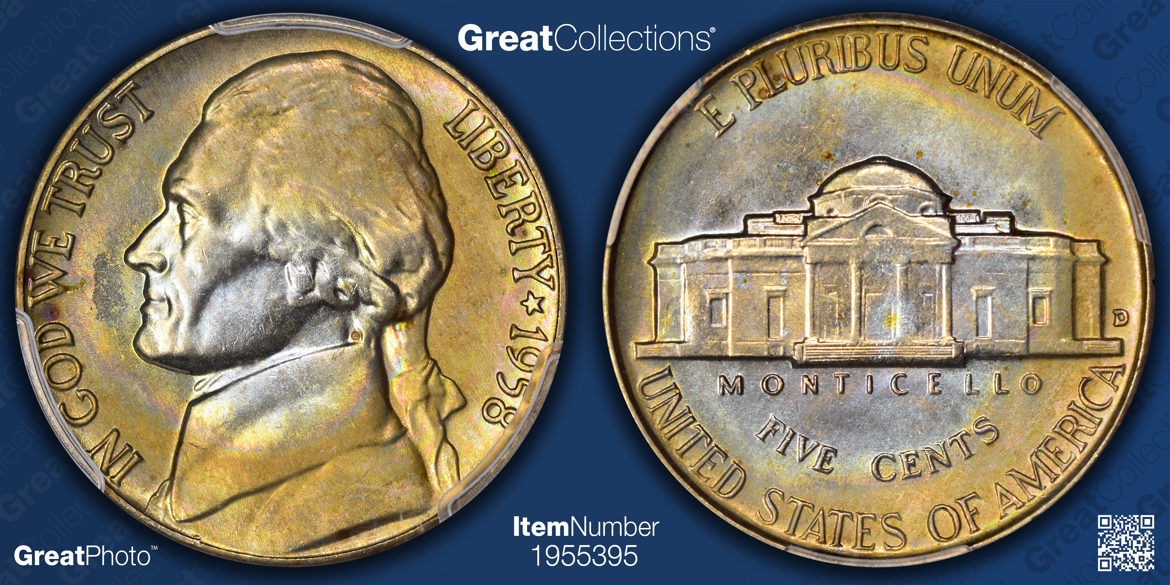1958-D Jefferson Nickel PCGS MS-67 FS (QA) (Toned) (Item 1955395 ...