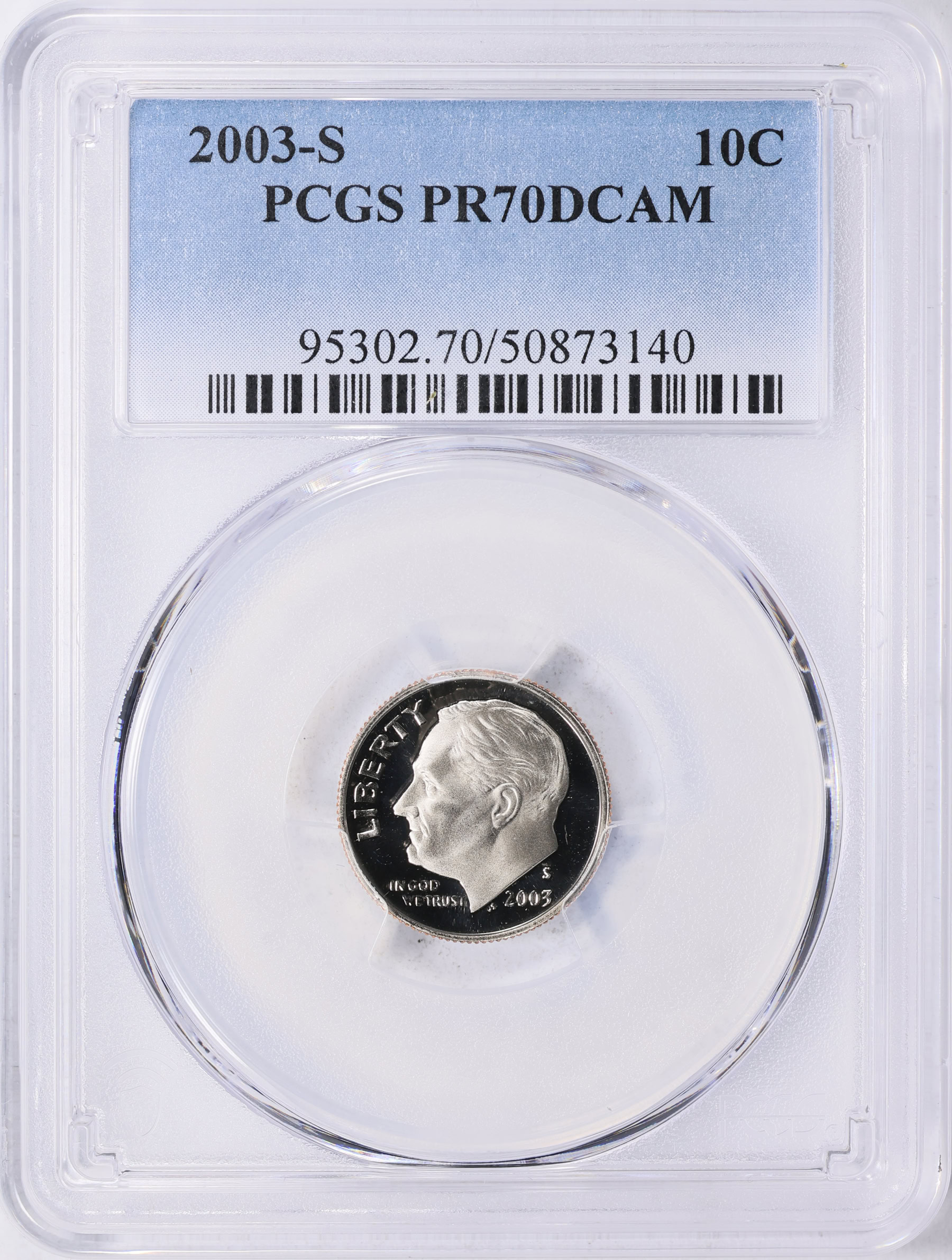 2003-S Roosevelt Dime PCGS Proof-70 DCAM (Item 1955464 ...
