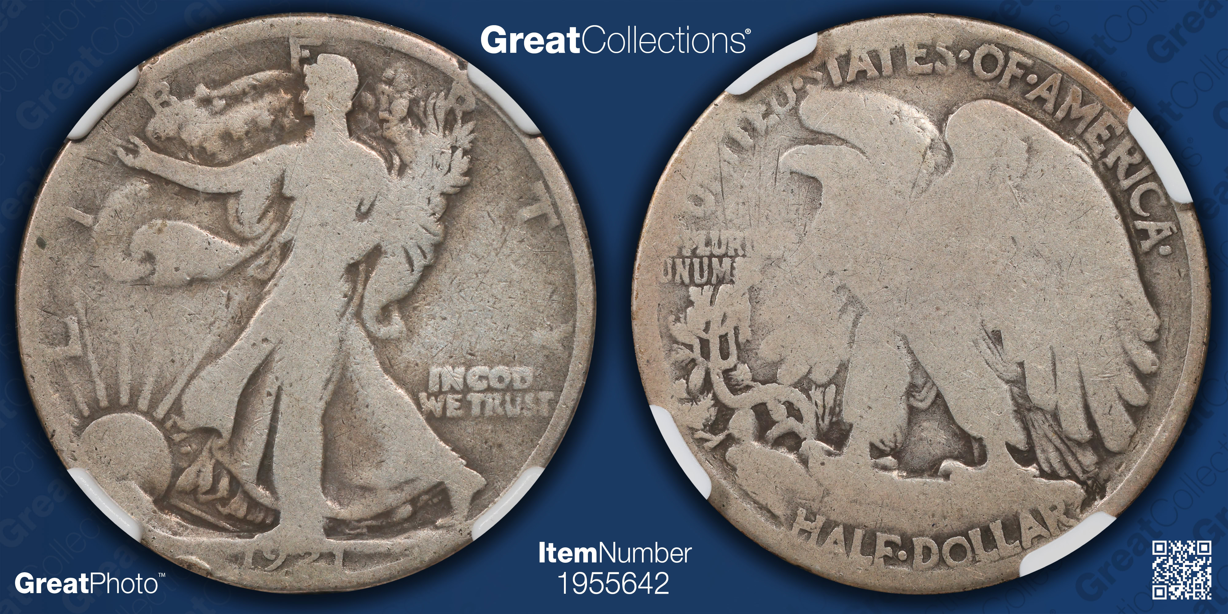 Mint Error 1921 Walking Liberty Half Dollar Rotated Dies NGC AG-03 ...