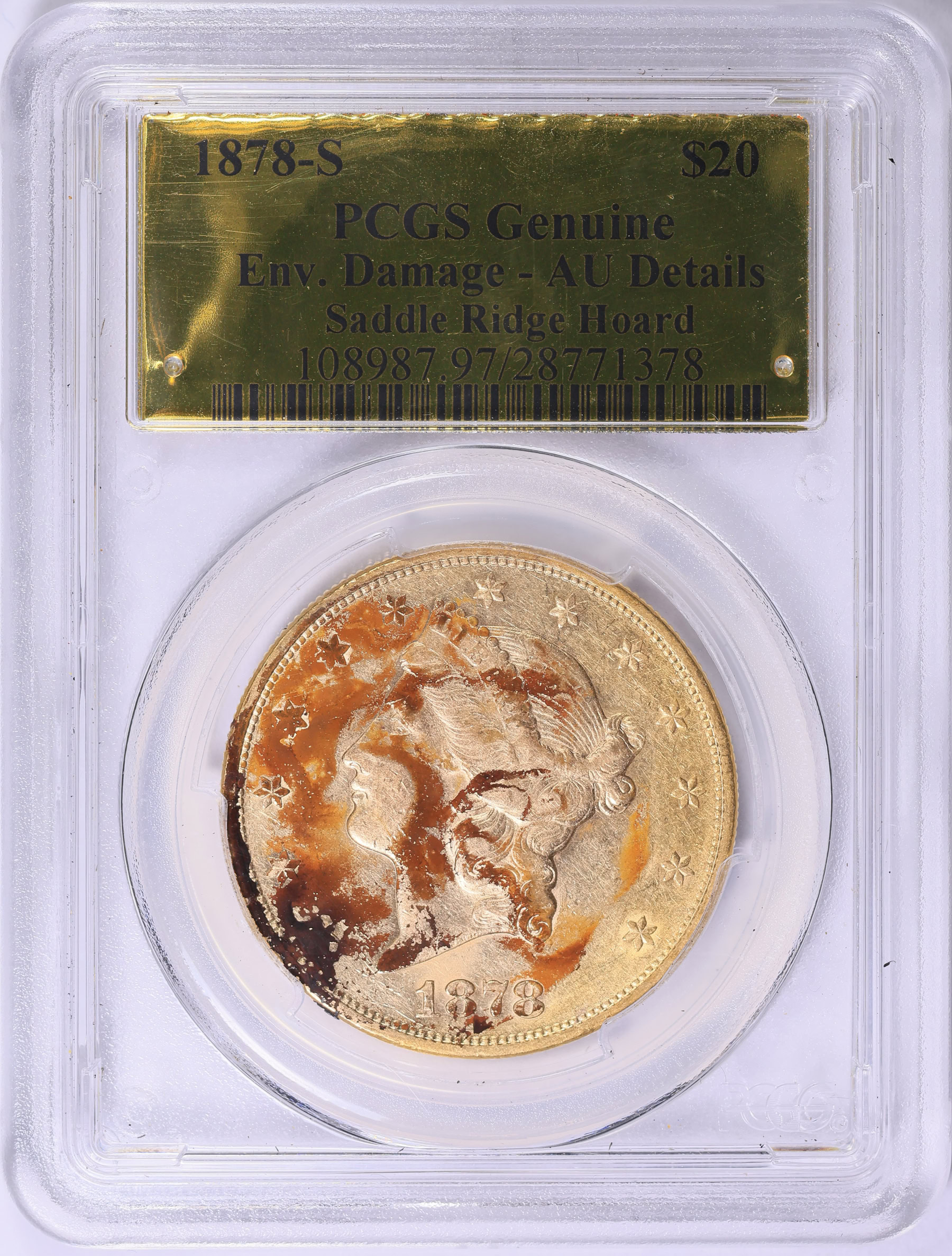 1878-S Liberty Gold Double Eagle Saddle Ridge Hoard PCGS Genuine AU ...