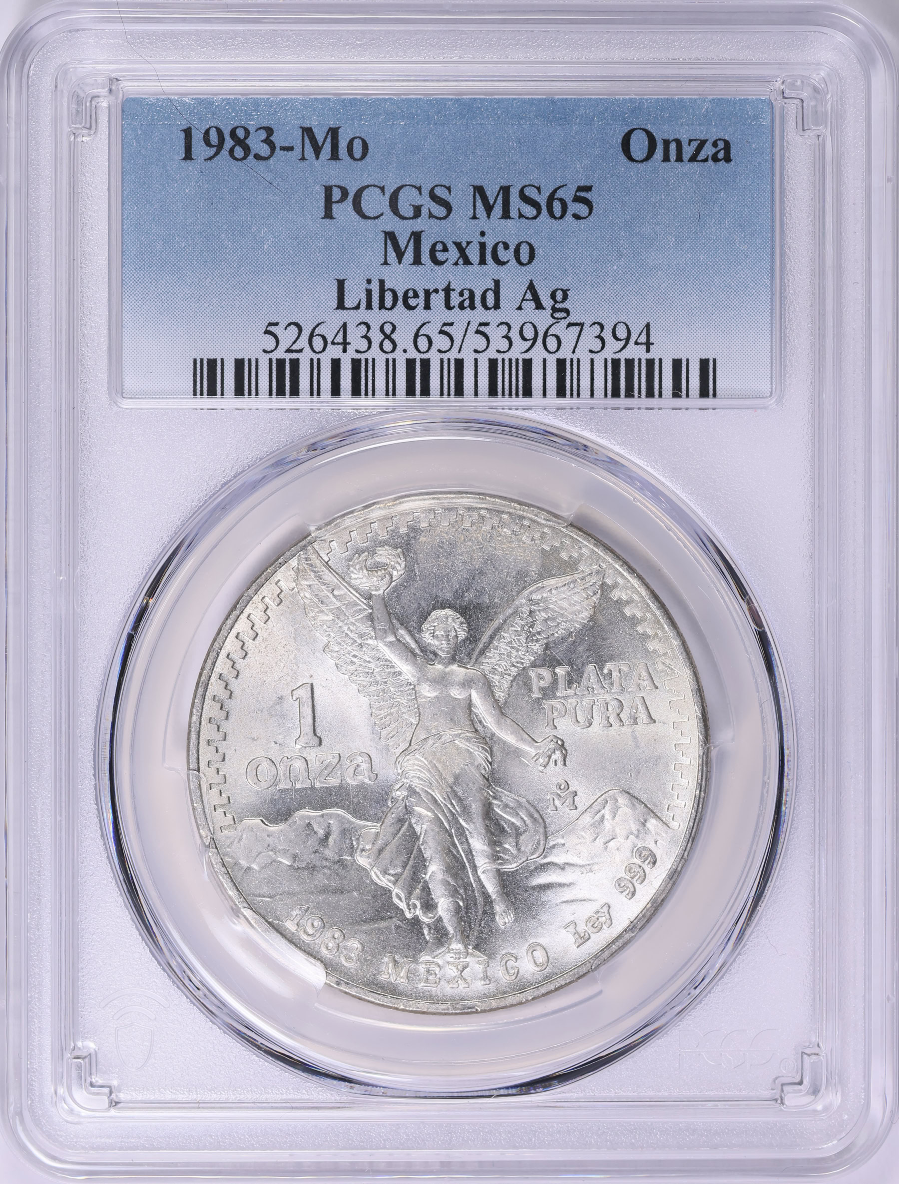 Mexico 1983-Mo Silver Onza Libertad KM-494.1 PCGS MS-65 (Item 1955789 ...