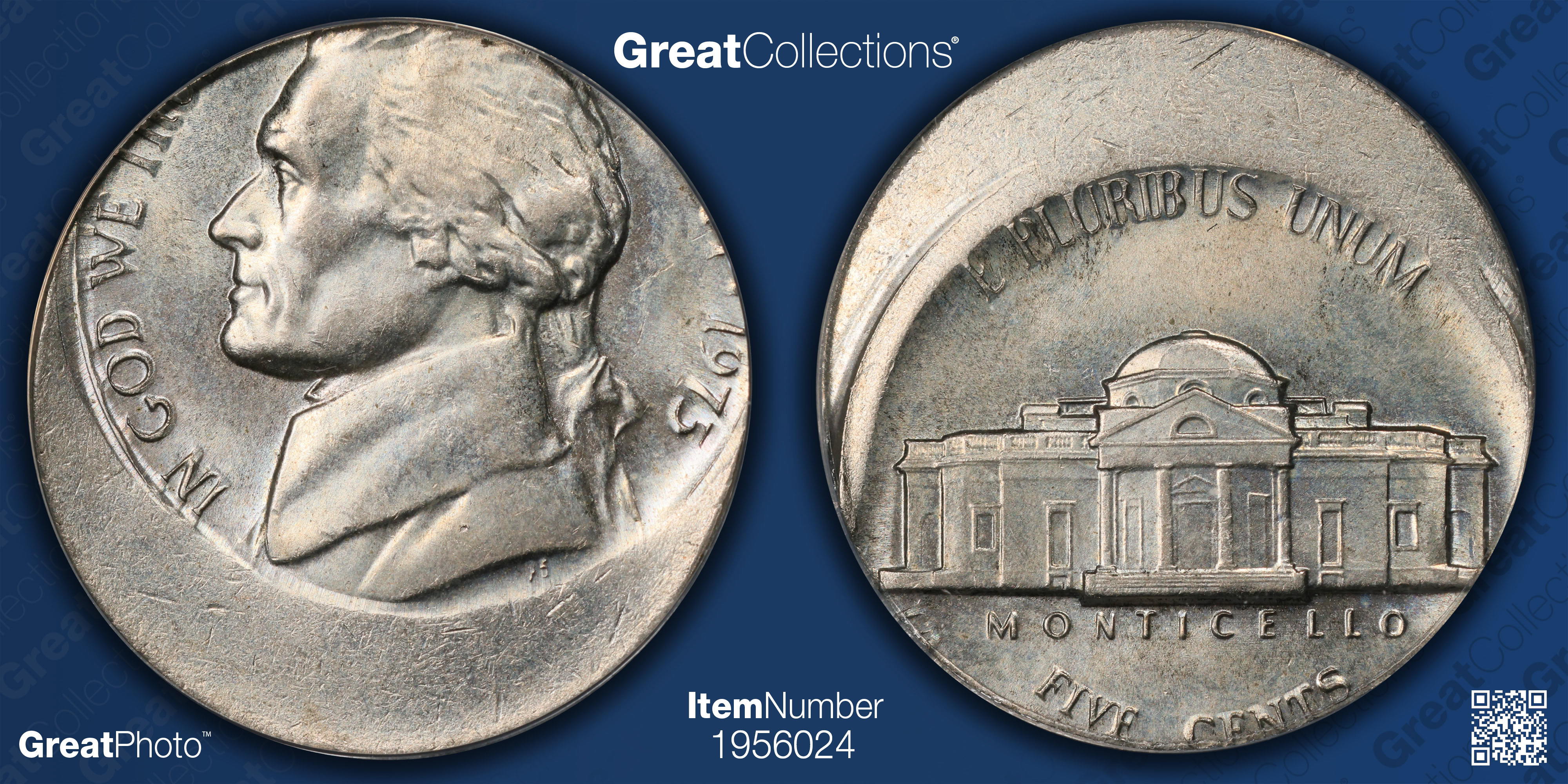 Mint Error 1975 Jefferson Nickel 20% Off-Center ANACS MS-64 | ANACS ...
