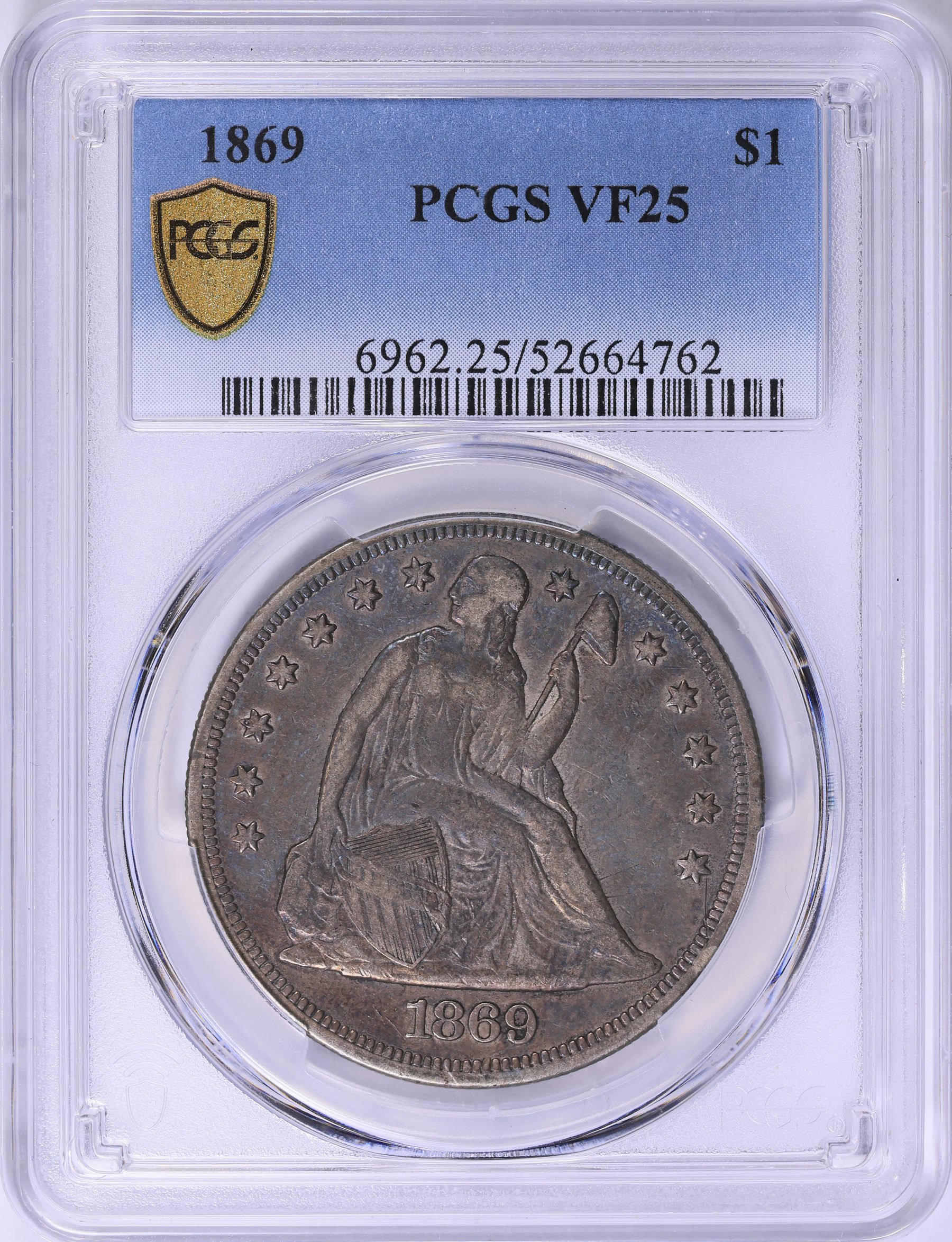 1869 Seated Liberty Silver Dollar PCGS VF-25 (Toned) (Item 1956092 ...
