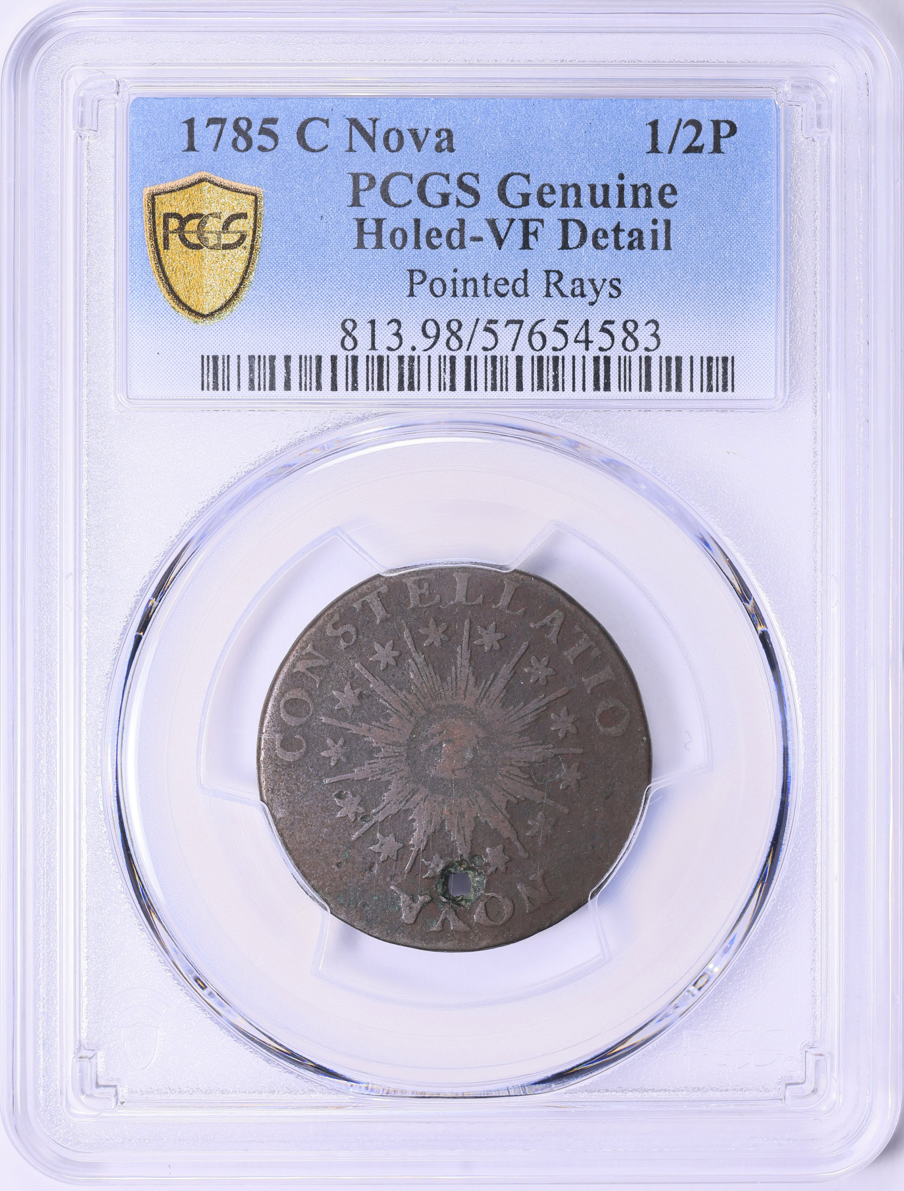 1785 Nova Constellatio Pointed Rays PCGS Genuine VF Details (Item ...
