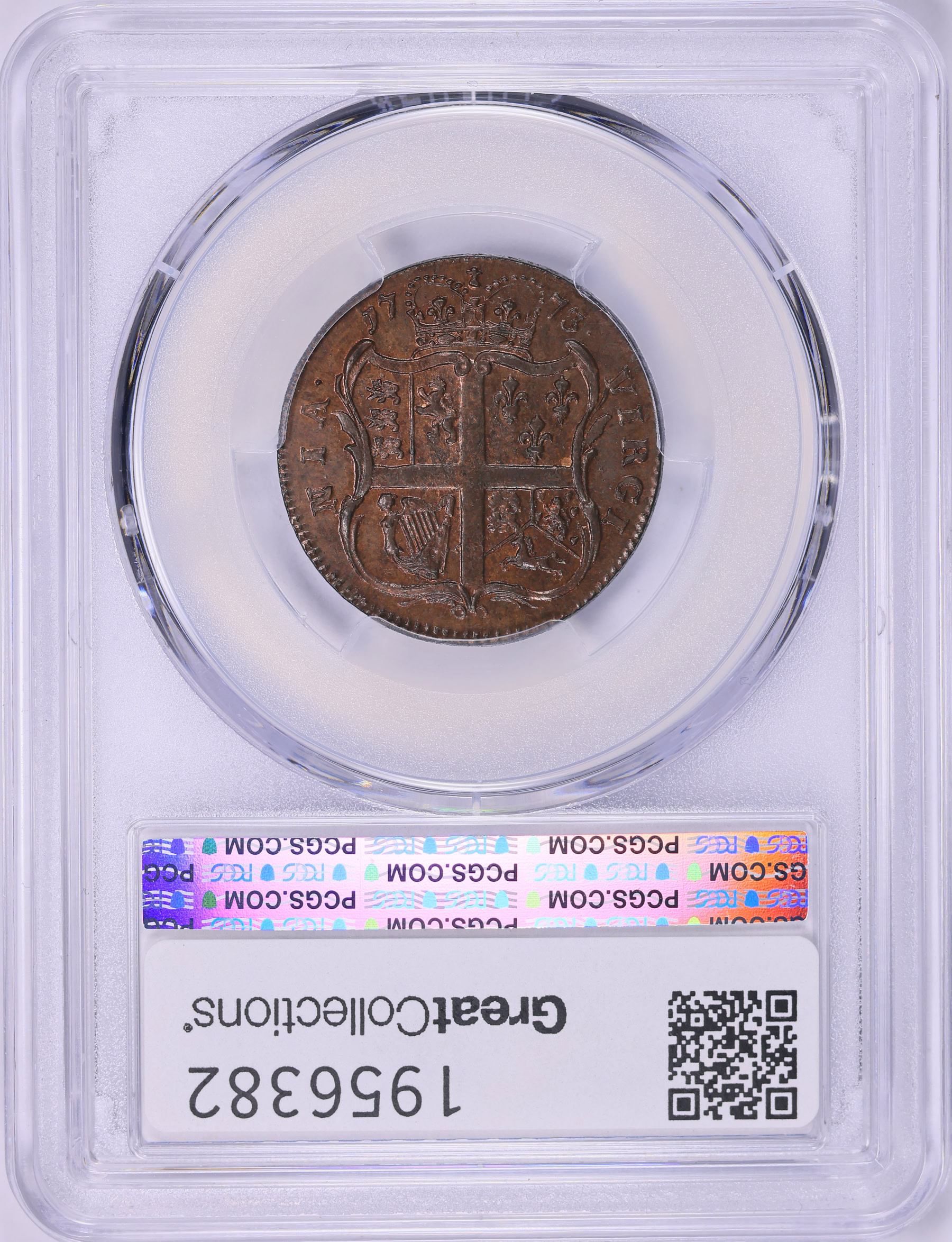 1773 Virginia Halfpenny Period PCGS MS-62 BN (Item 1956382 ...