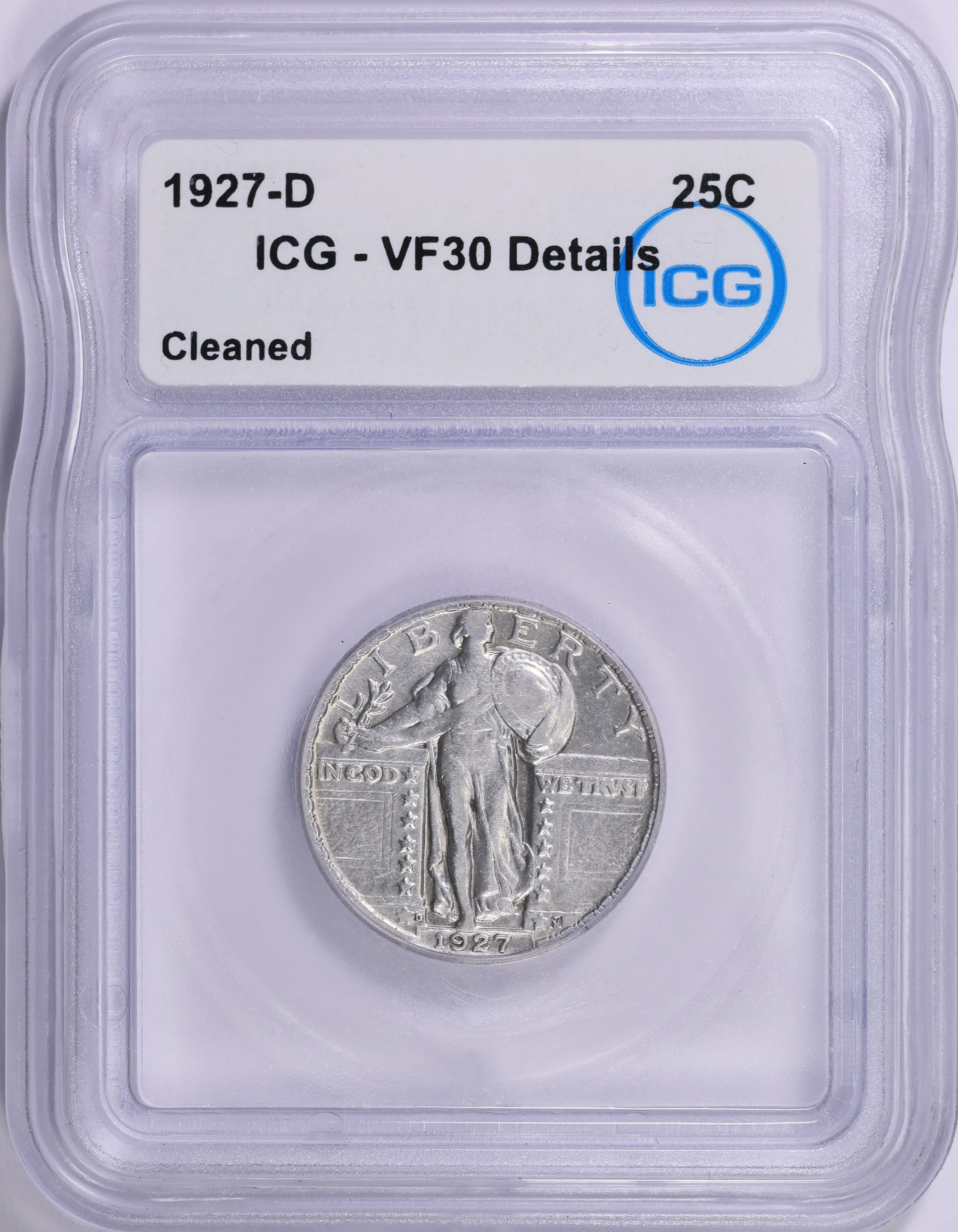 1927-D Standing Liberty Quarter ICG VF-30 Details (Item 1956629 ...