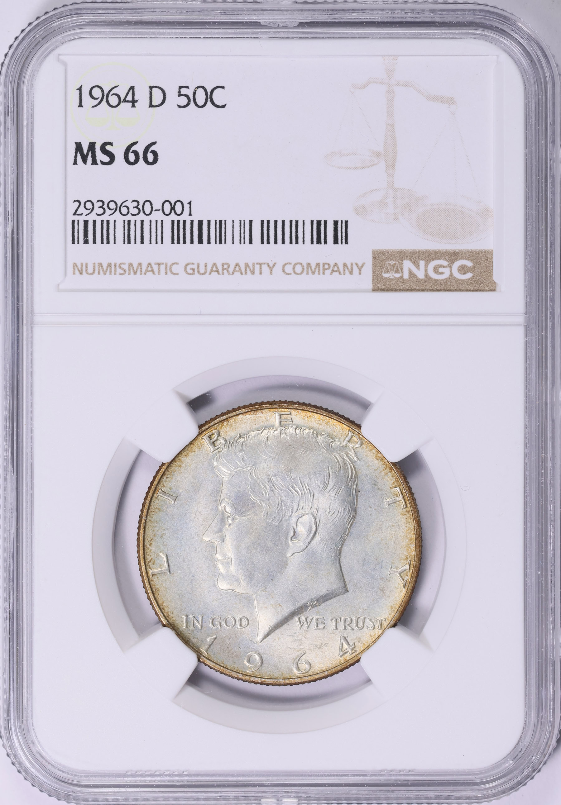1964-D Kennedy Half Dollar NGC MS-66 (Item 1956652) | GreatCollections ...