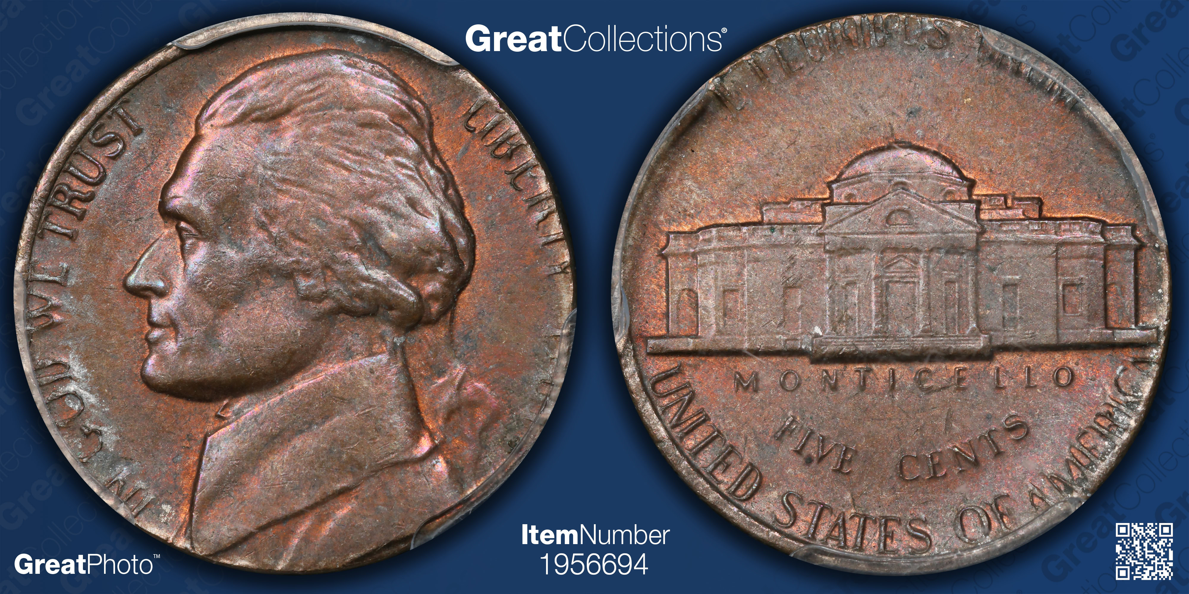 Mint Error 1981 Jefferson Nickel Struck on Copper 1c Planchet PCGS MS ...